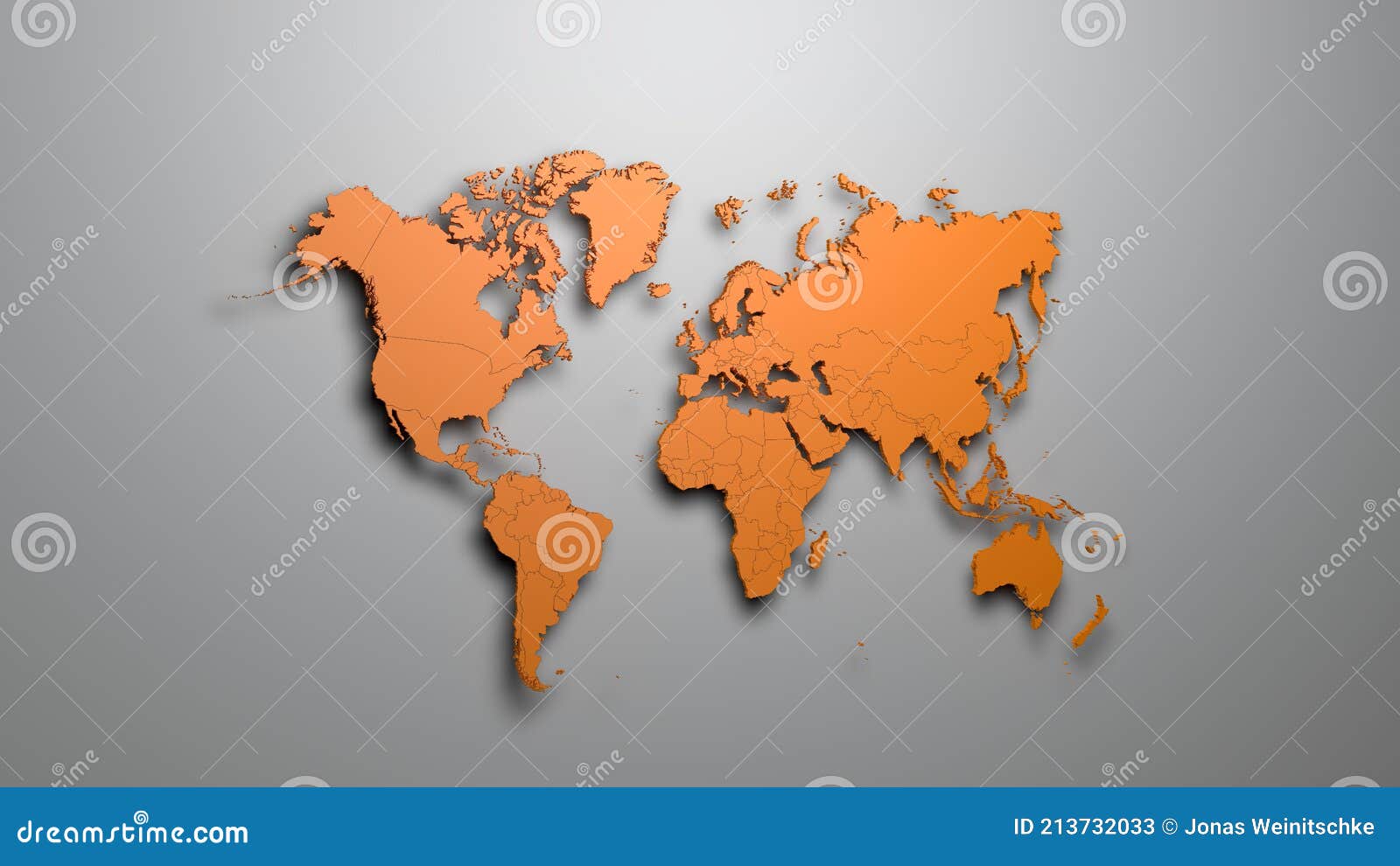 Orange 3D World - Flat Vector Globe Icon Set With Undistorted 2D World ...