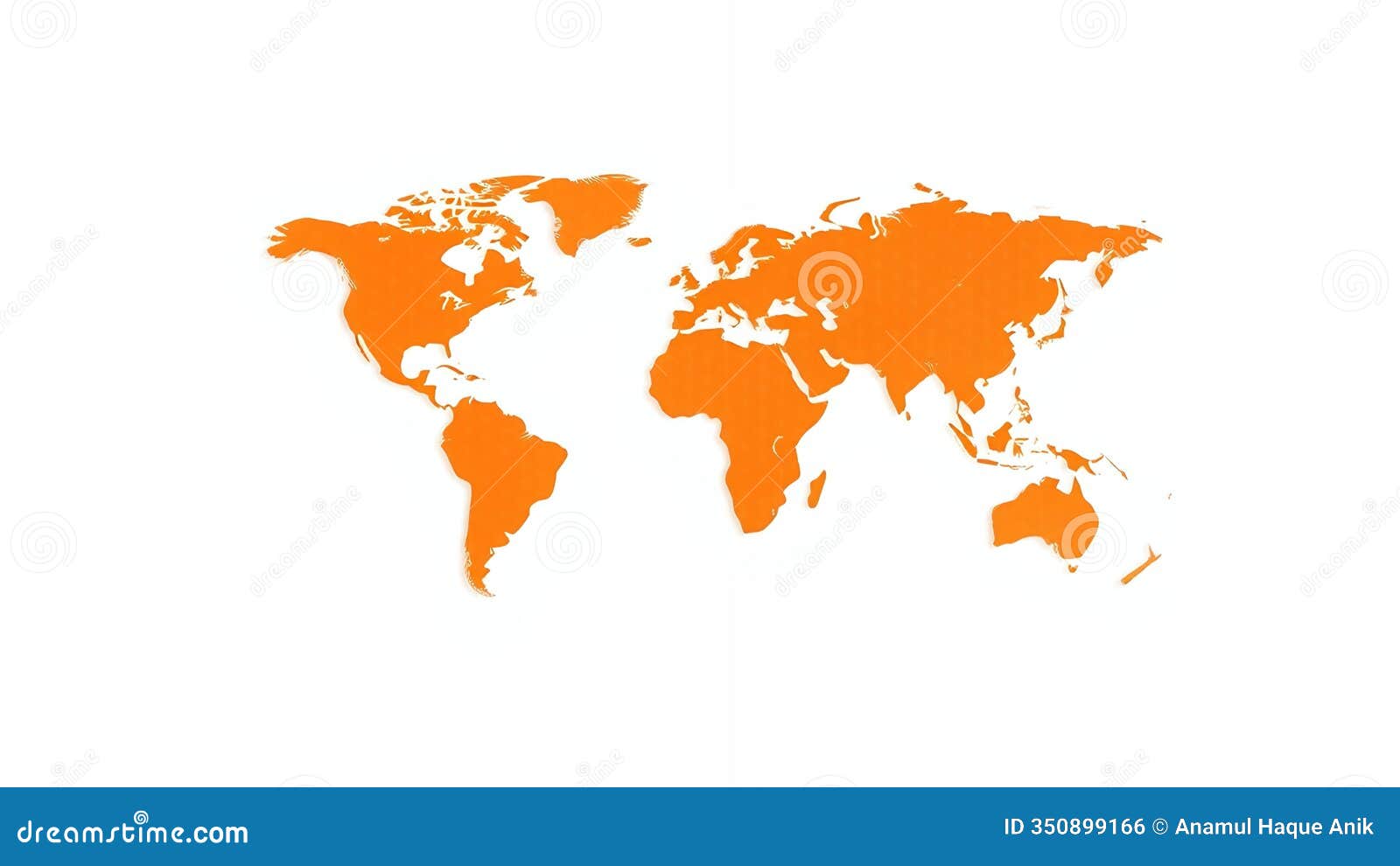 Orange World Map on White Background Stock Illustration - Illustration ...