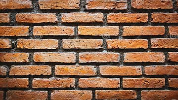 Orange Worm Brick Wall Texture Grunge Background.Â Vintage Effect Stock ...