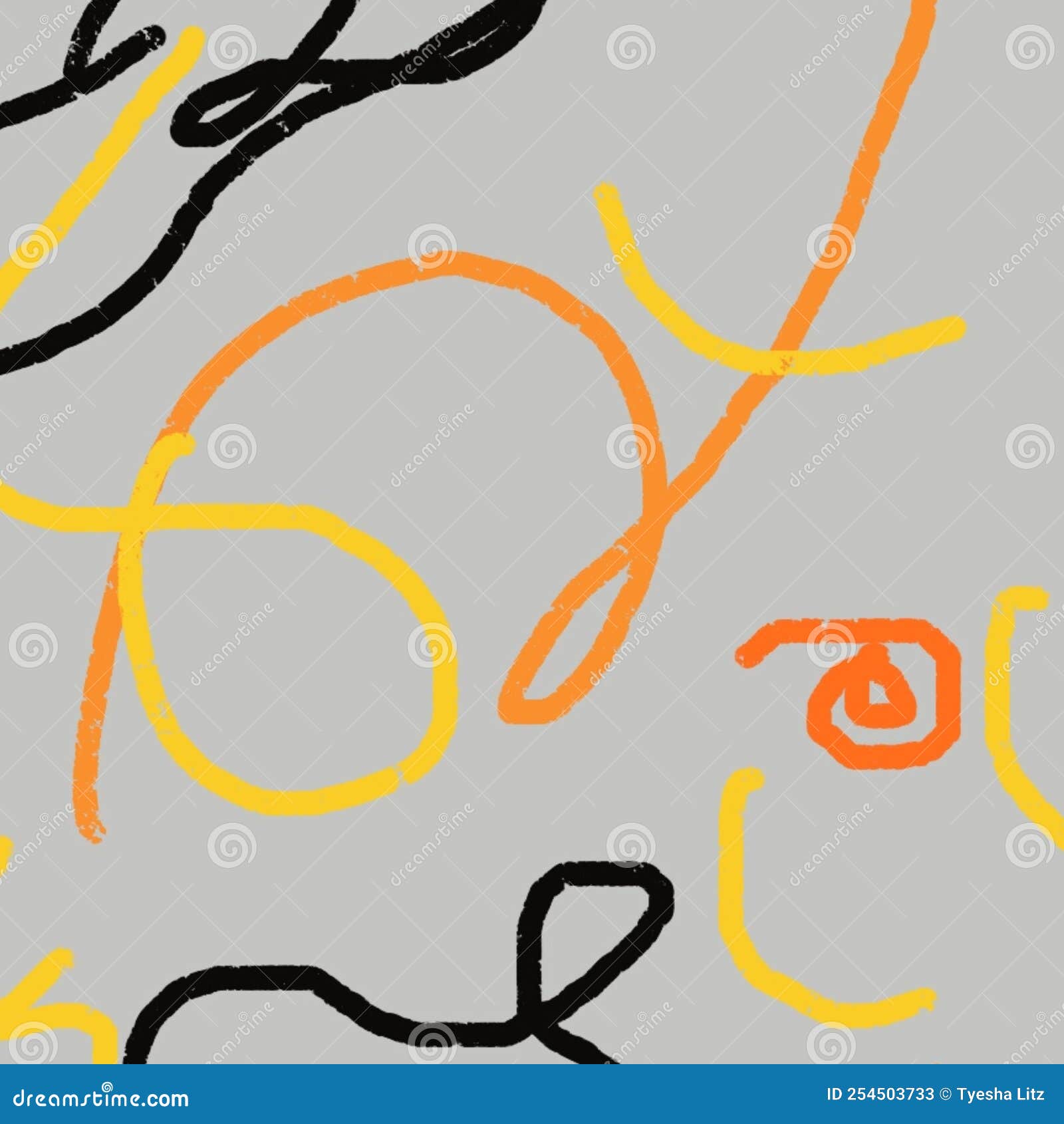 Orange, Yellow and Black Scribbles Design Stock Illustration ...