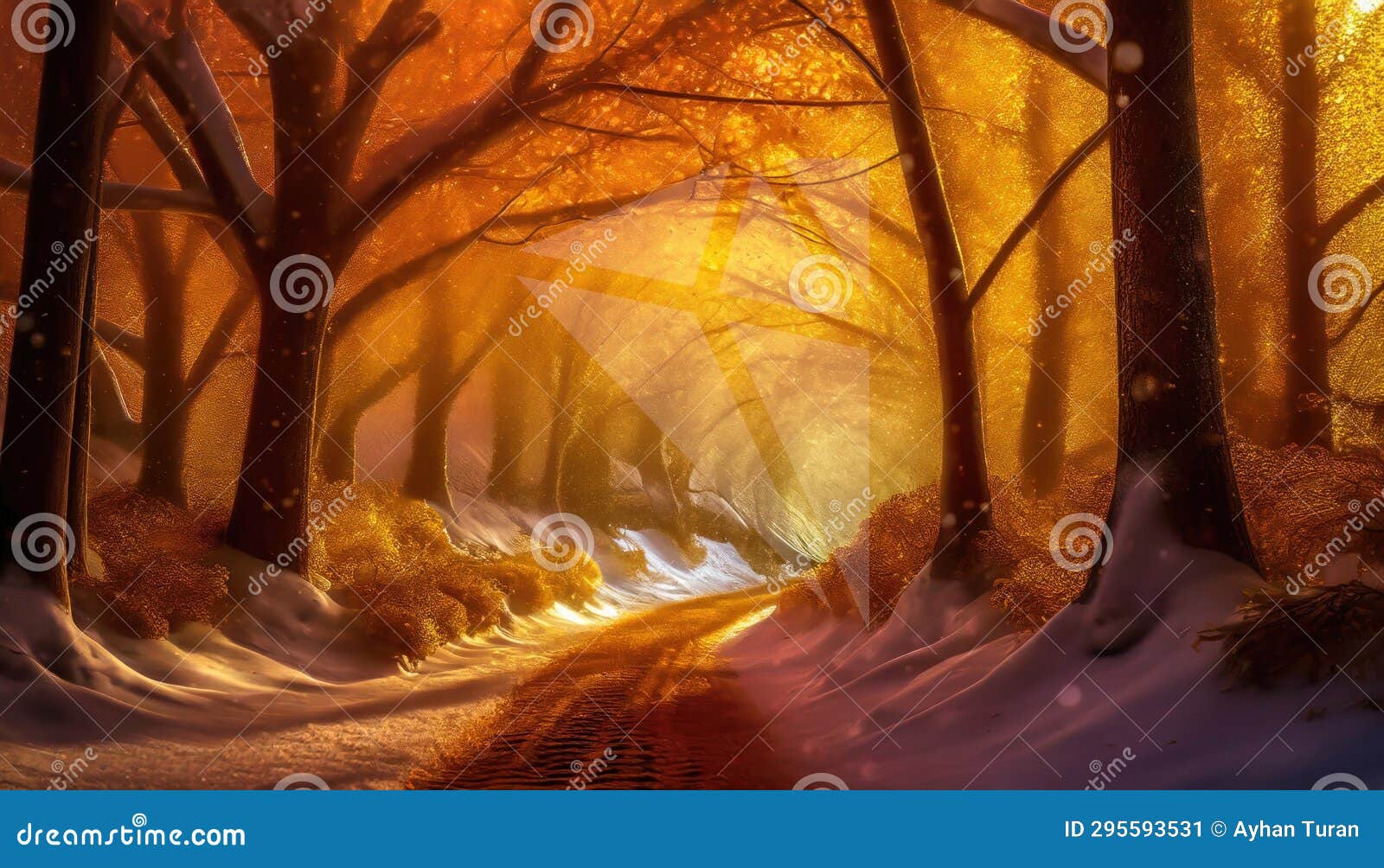 Orange and Yellow Color Nature and Forest Concept Stock Illustration ...