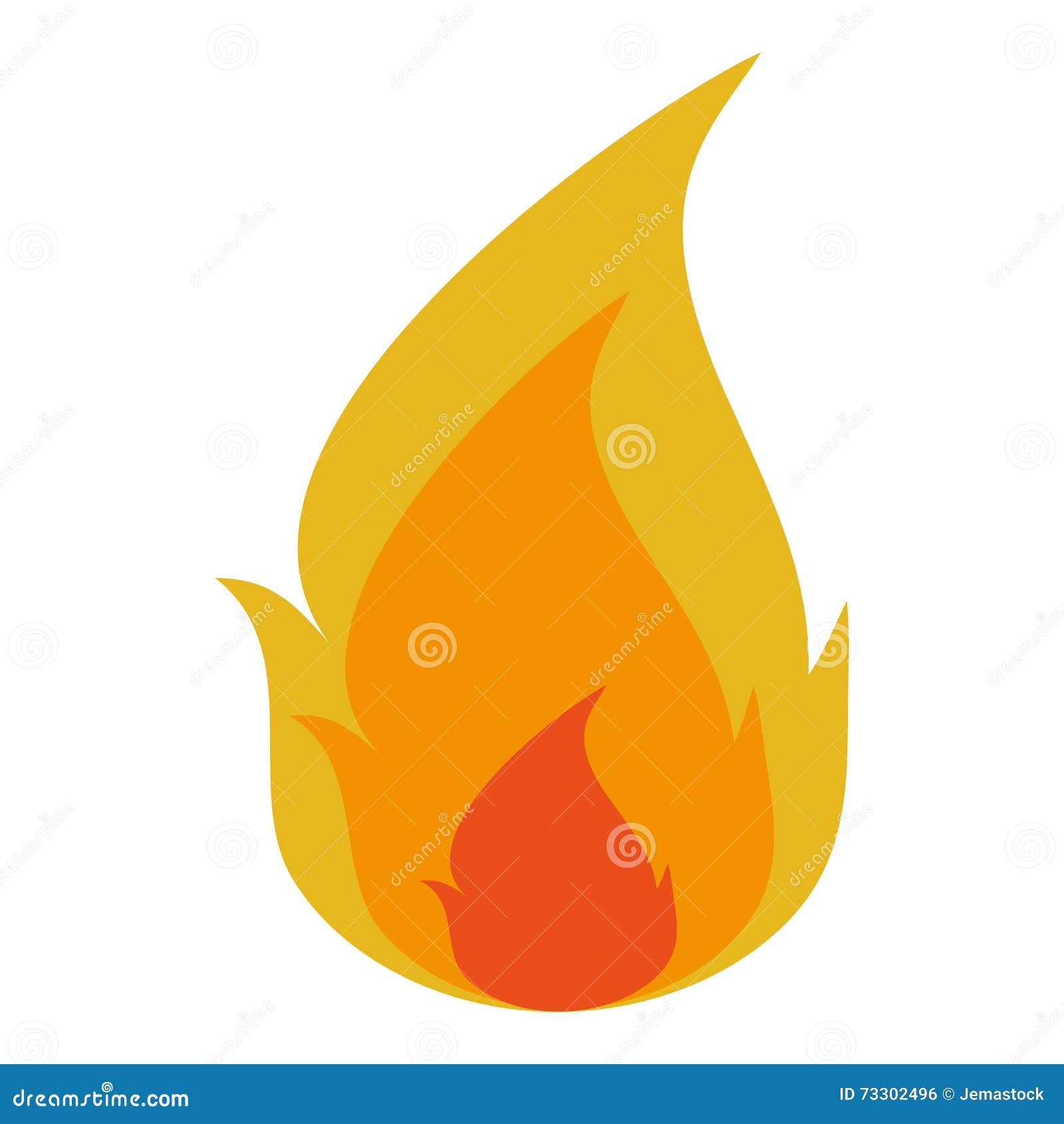 Orange and Yellow Fire Icon Stock Illustration - Illustration of yellow ...