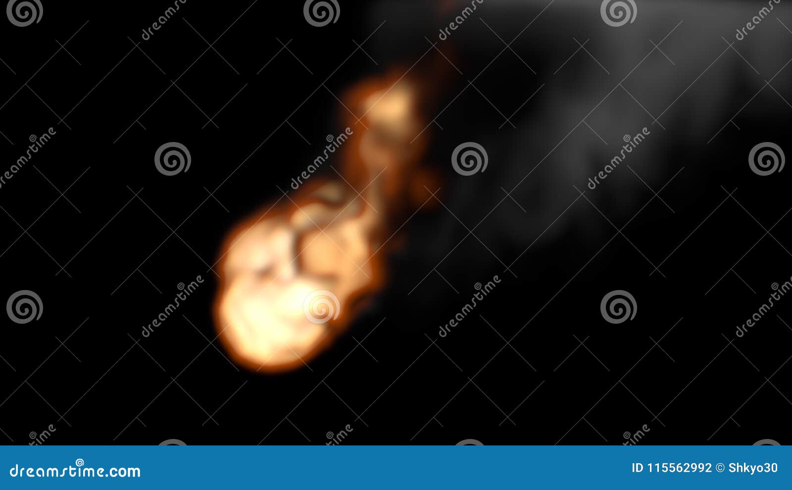 Fireball With Smoke And Flame, Plasma Or Ball Cartoon Vector ...