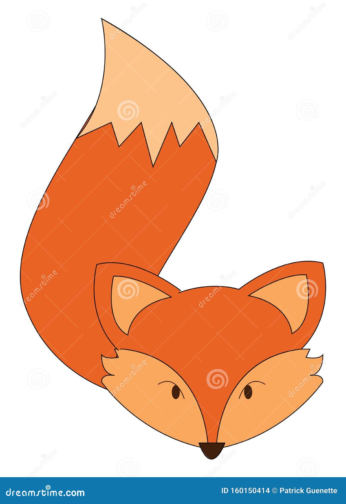 Orange and Yellow Fox Vector Illustration Stock Vector - Illustration ...