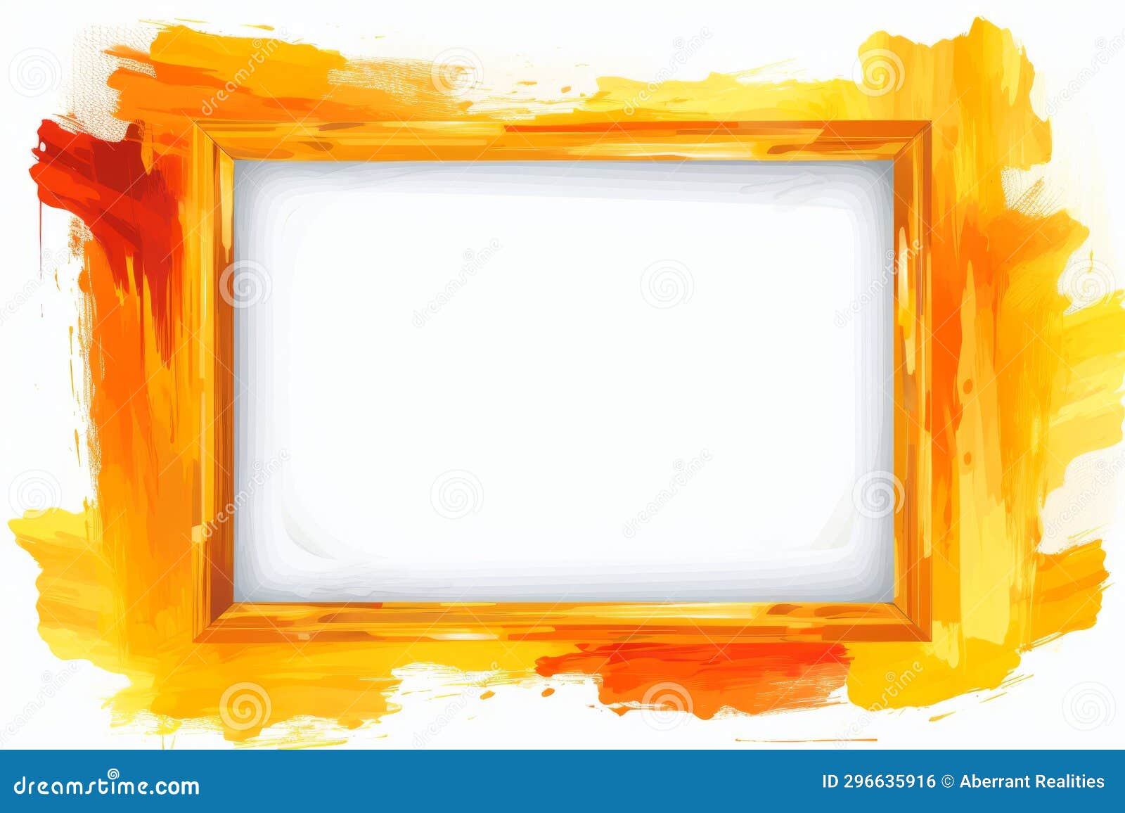 An Orange and Yellow Frame on a White Background Stock Illustration ...