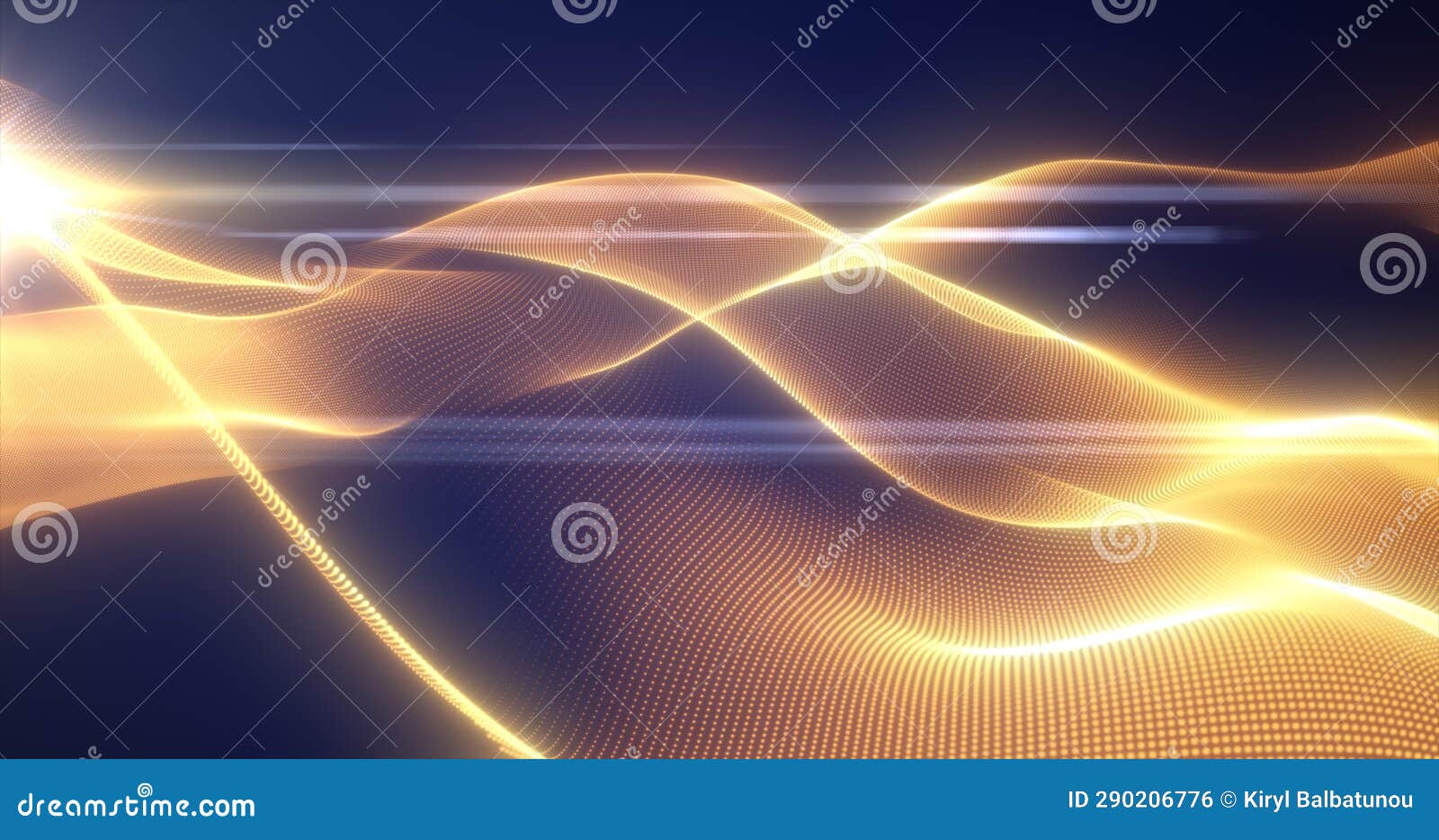 Orange Yellow Glowing Magic Waves from Energy Particles Stock ...
