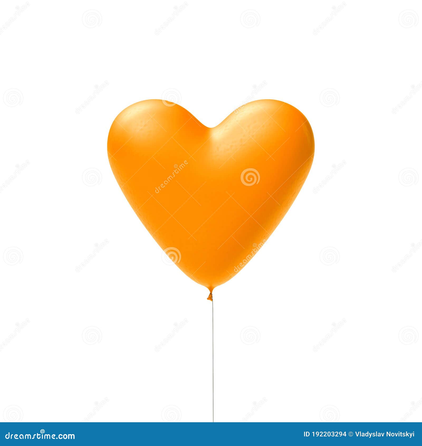 Orange or Yellow Heart Shaped Balloon for Lovers on a White Background ...