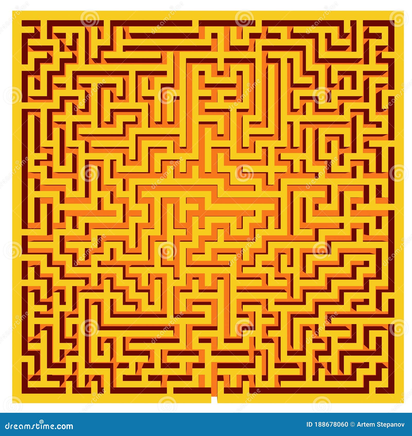 Orange-yellow Maze Texture Background, 3D Rendering Labyrinth Stock ...