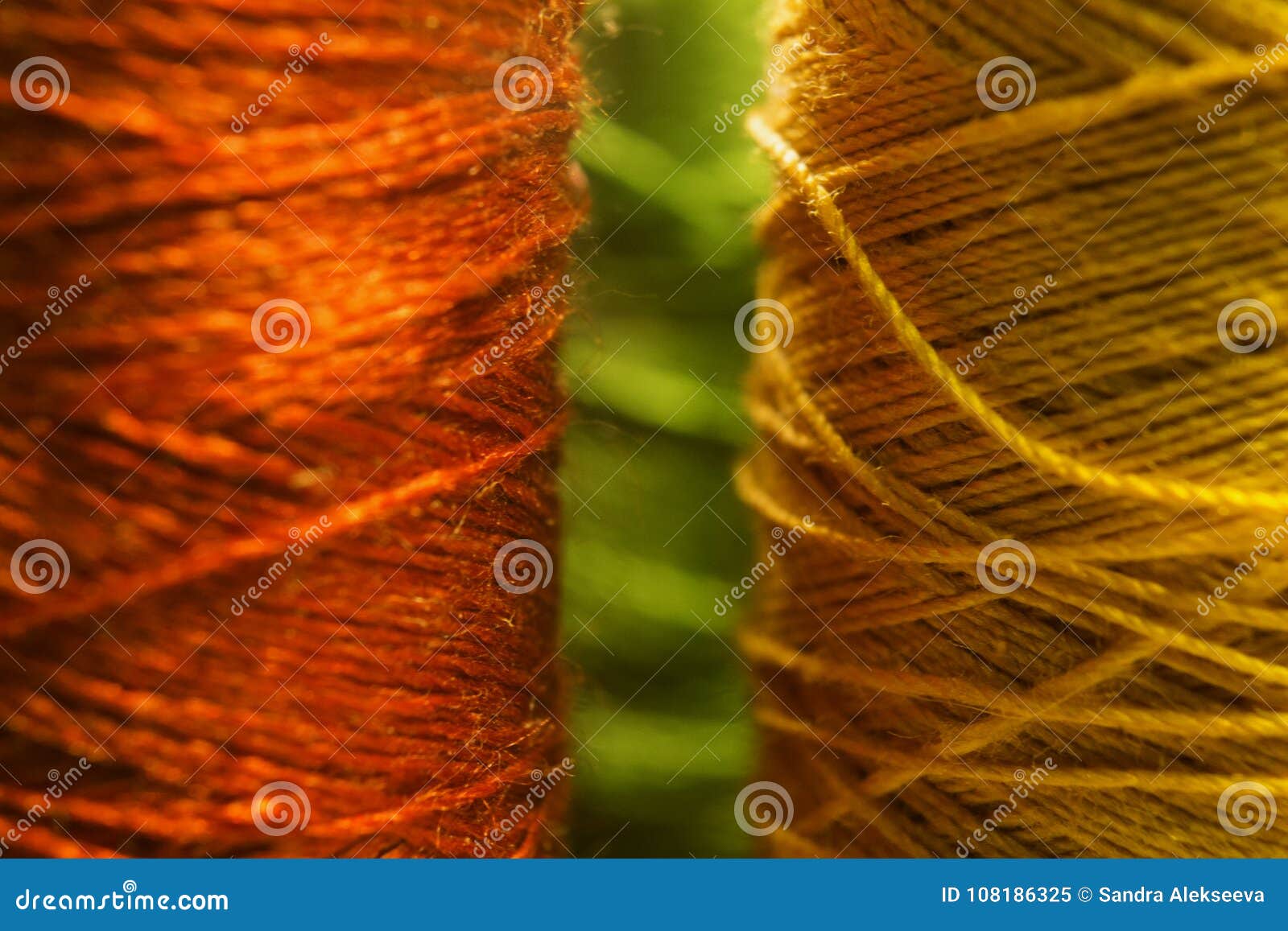 Orange and Yellow Sewing Thread Stock Image - Image of spools, macro ...