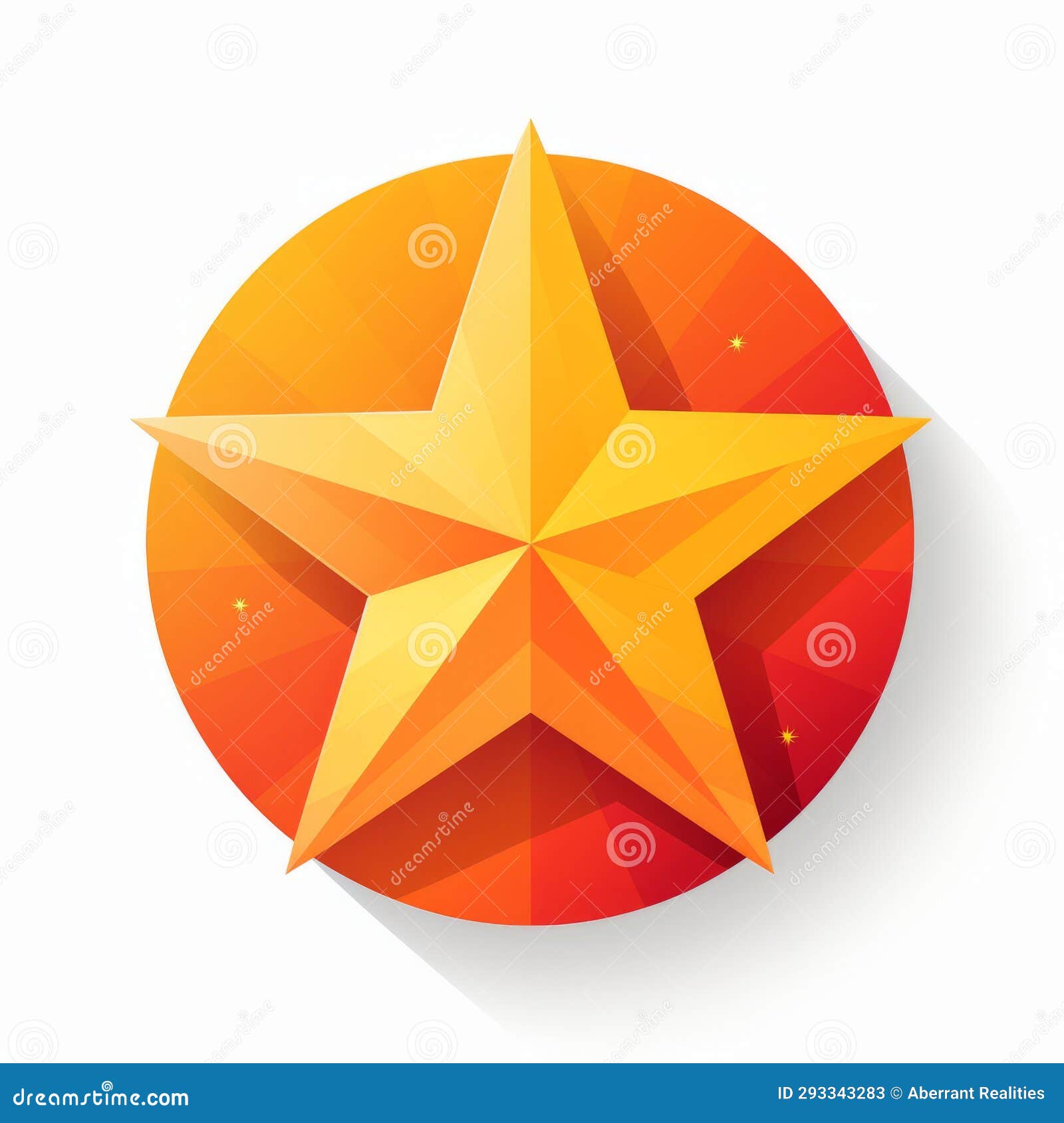 An Orange and Yellow Star Icon on a White Background Stock Illustration ...