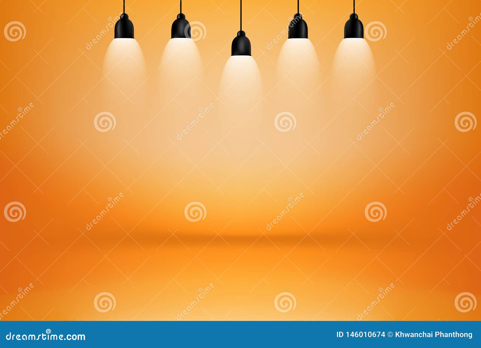 Orange and Yellow Studio Room with Light Box Background Stock ...