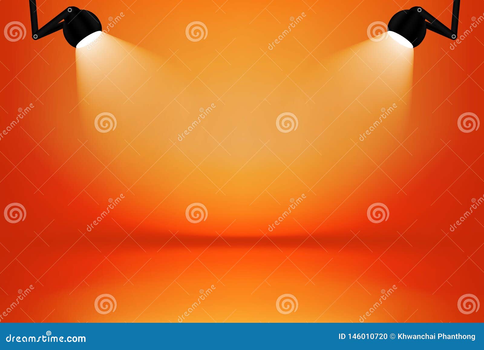 Orange and Yellow Studio Room with Light Box Background Stock ...