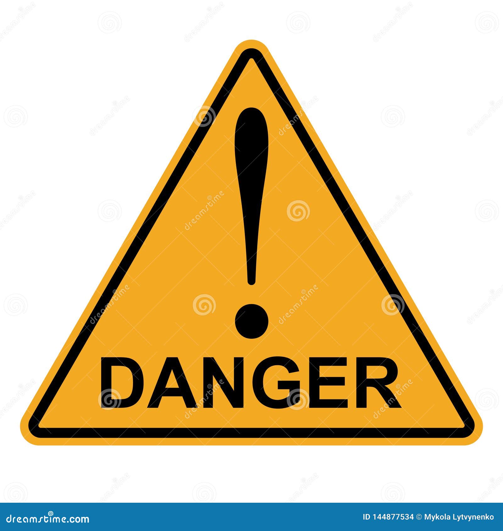 Orange Yellow Triangle Exclamation Mark Word Danger, Vector Danger ...