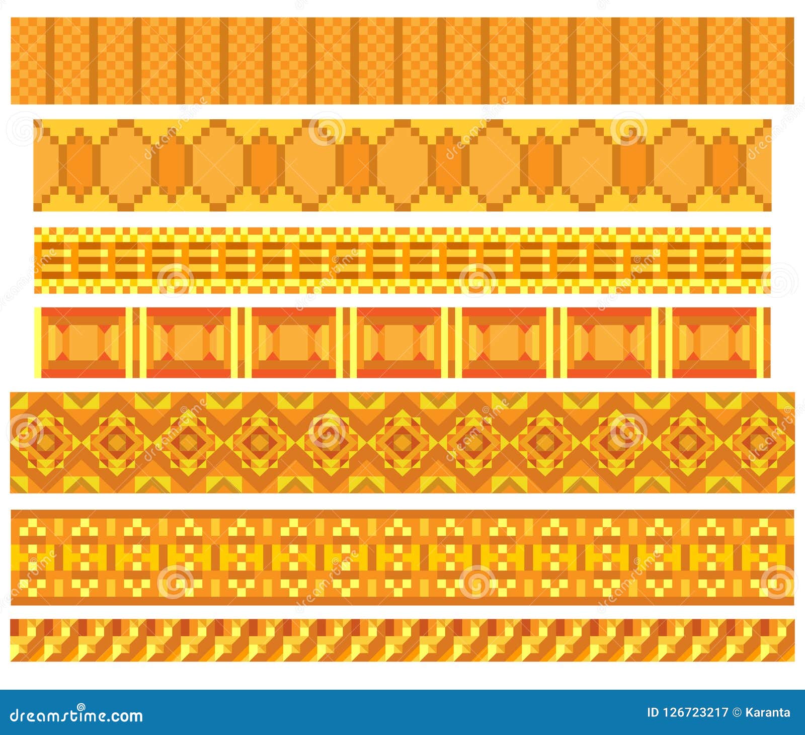 Orange and Yellow Trims or Borders Stock Illustration - Illustration of ...