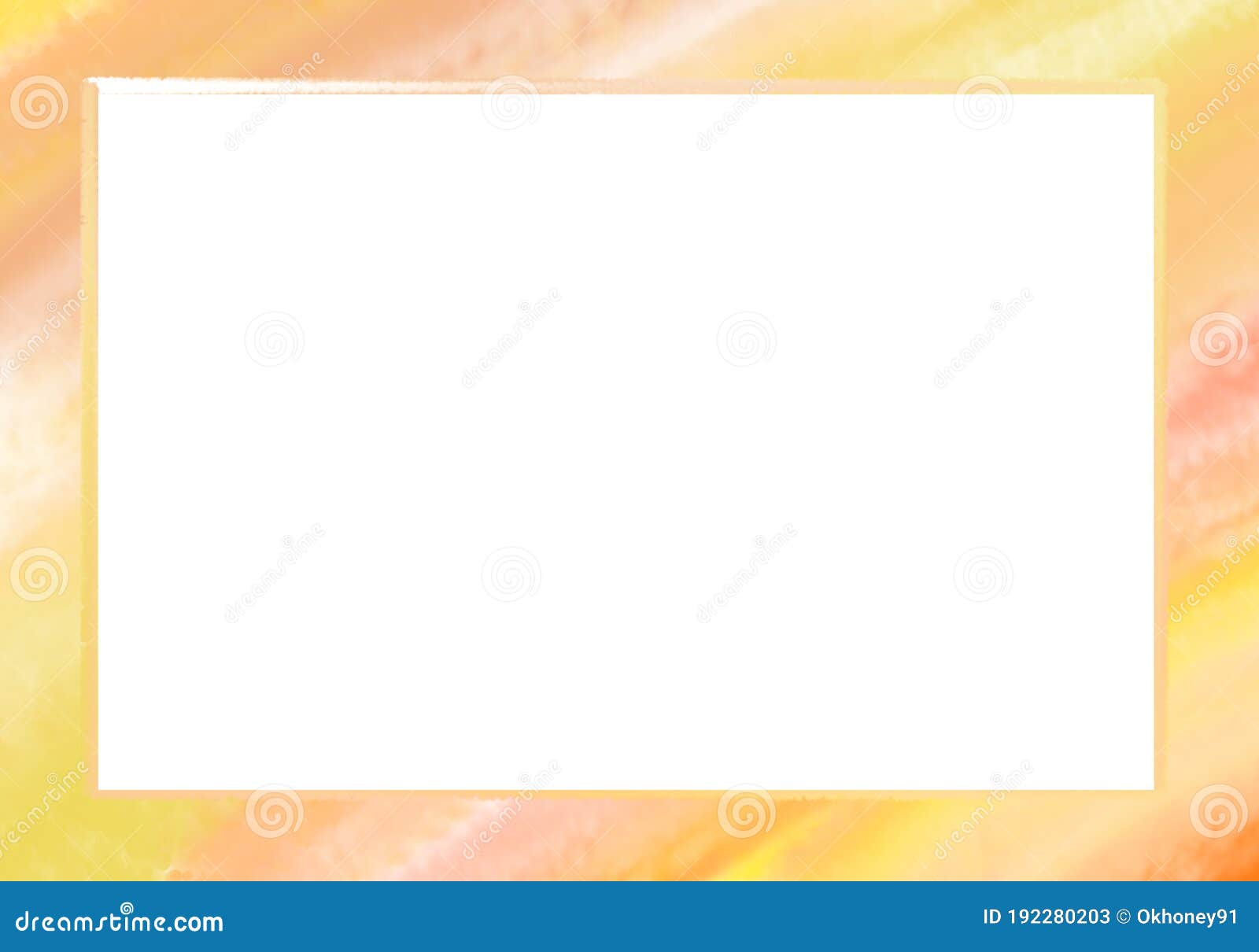 Orange water color frame stock illustration. Illustration of circle ...