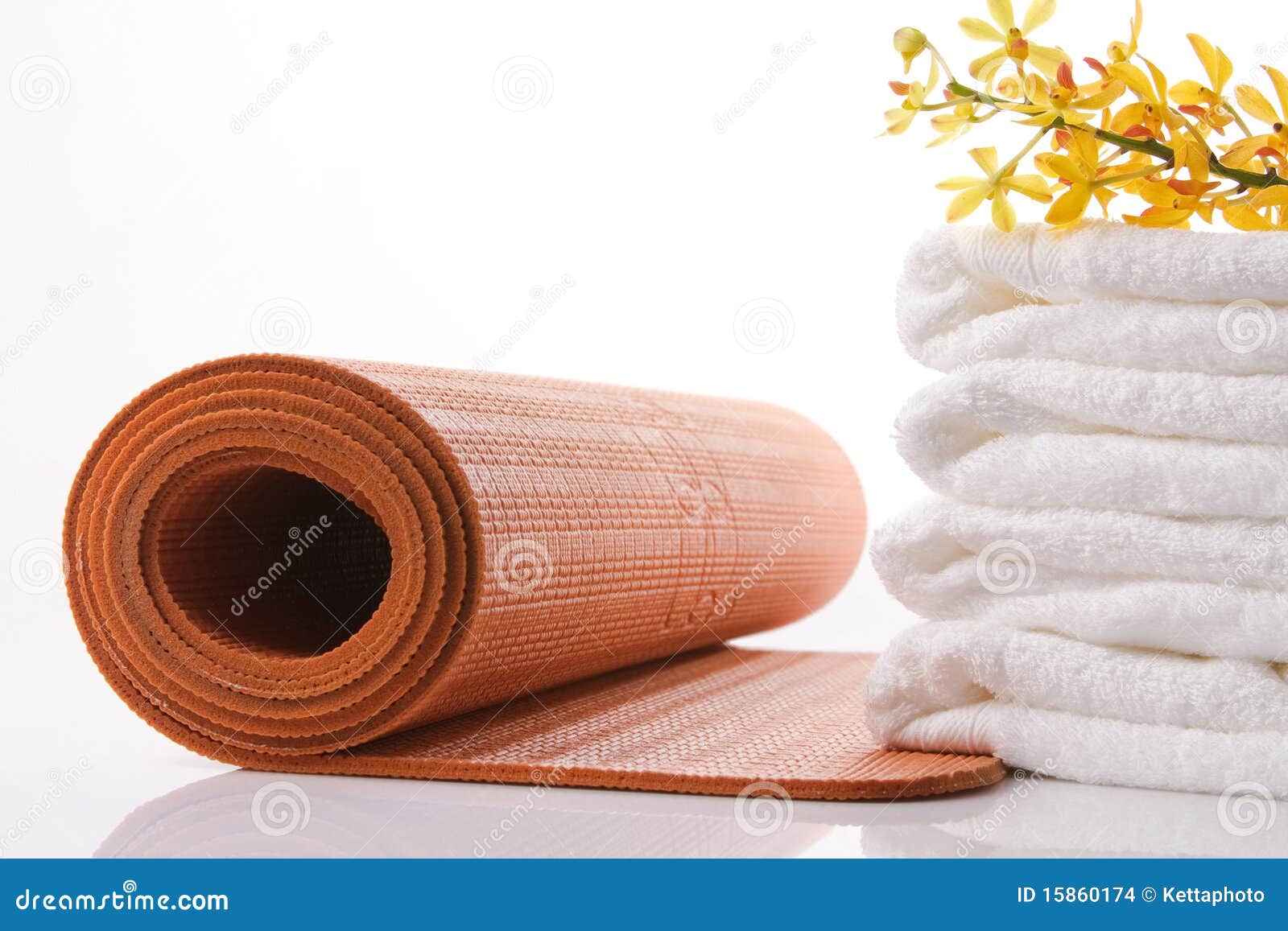 Orange yoga mat stock photo. Image of orange, reflex - 15860174