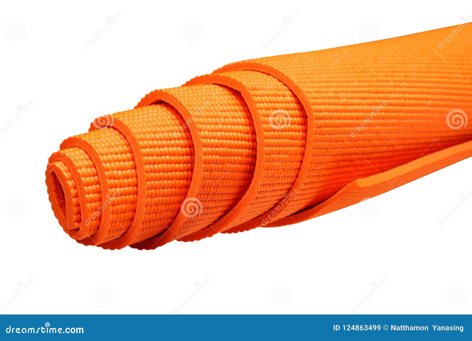 Orange Yoga Mat Isolated on White Background Stock Image - Image of ...