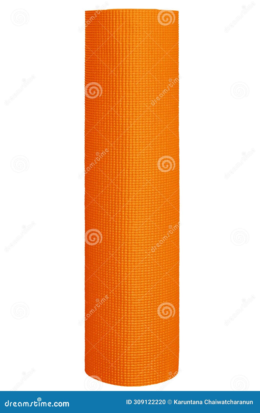 Orange Yoga Mat in Vertical Isolated on White Background Stock Photo ...