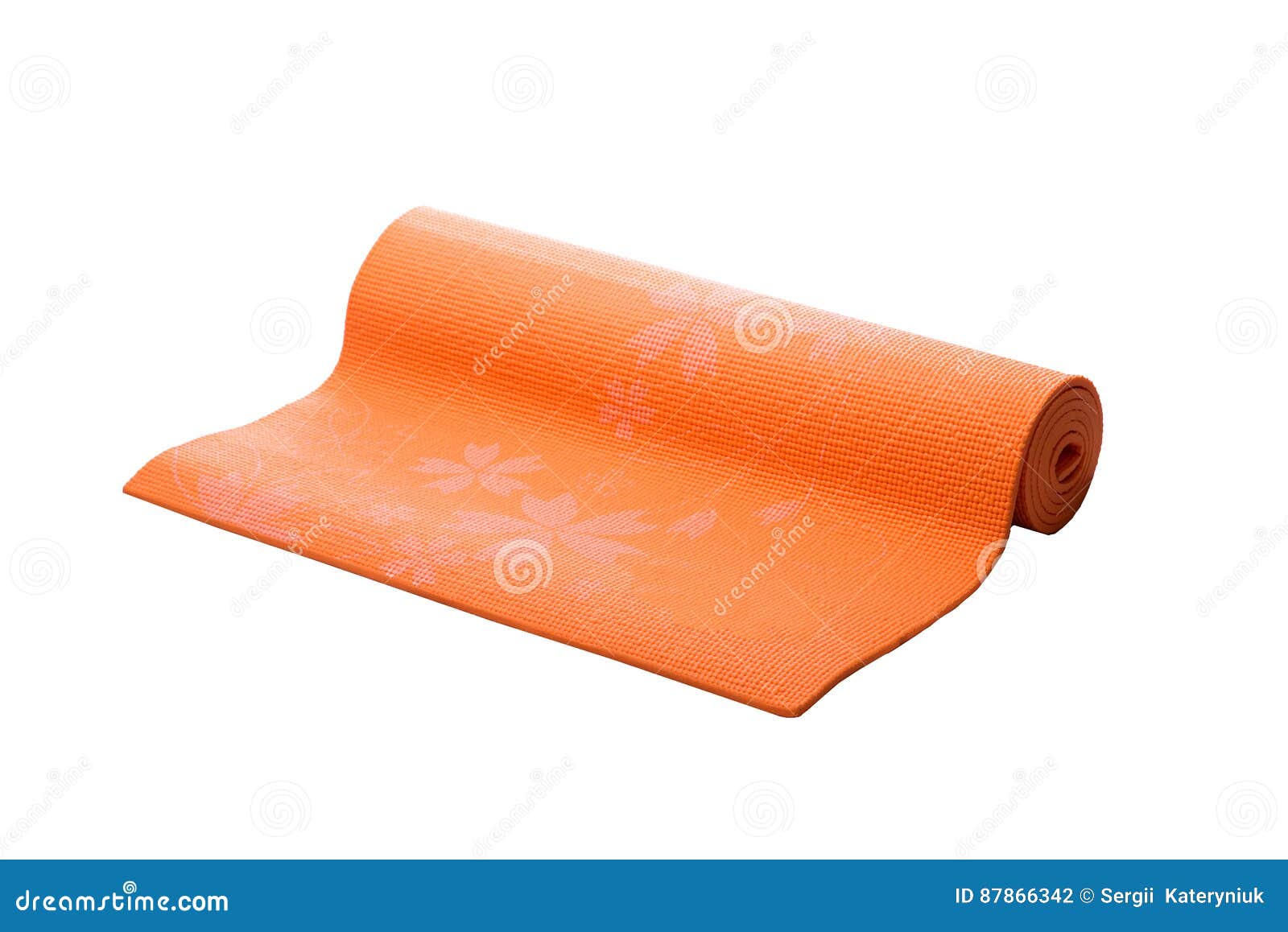 Orange Yoga Mat on a White Background Stock Photo - Image of sport ...
