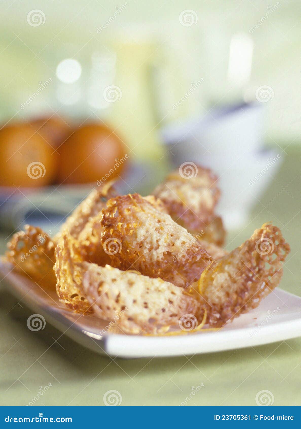 Orange zest tuiles stock image. Image of fruit, afternoon - 23705361