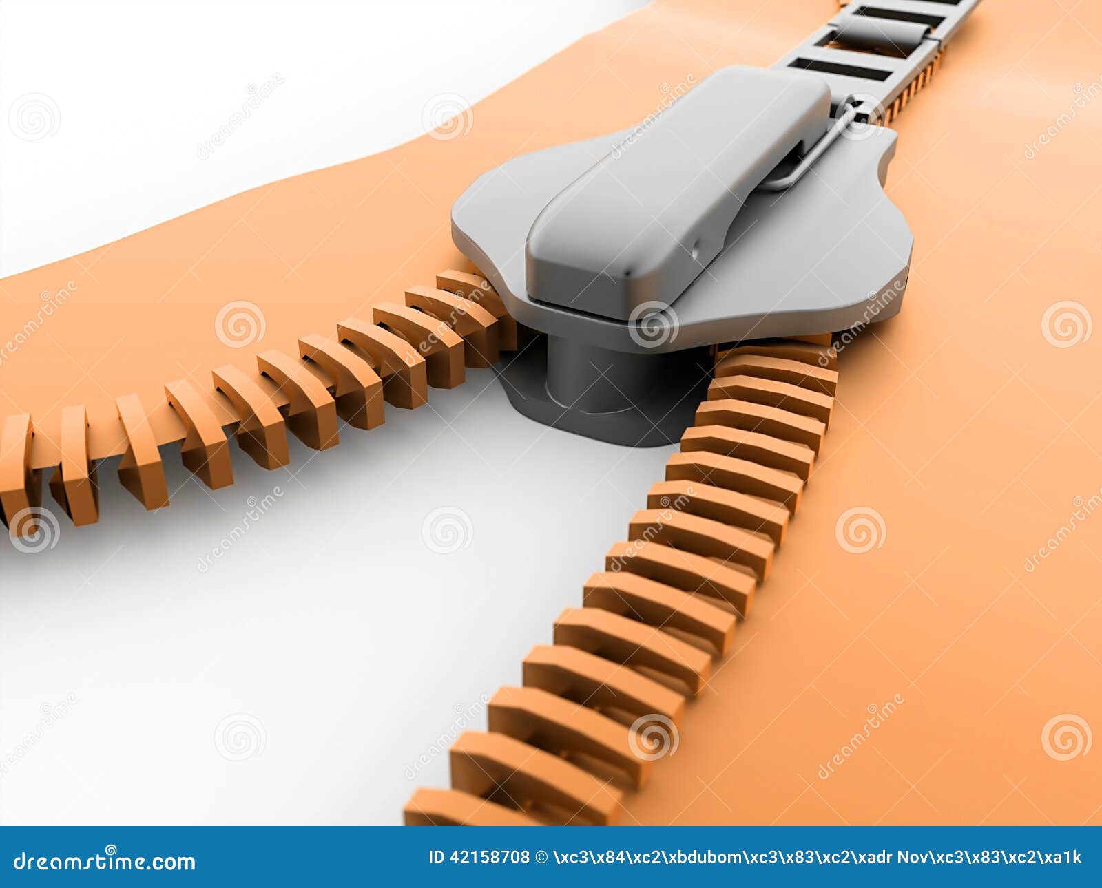 Orange zip rendered stock illustration. Illustration of cloth - 42158708