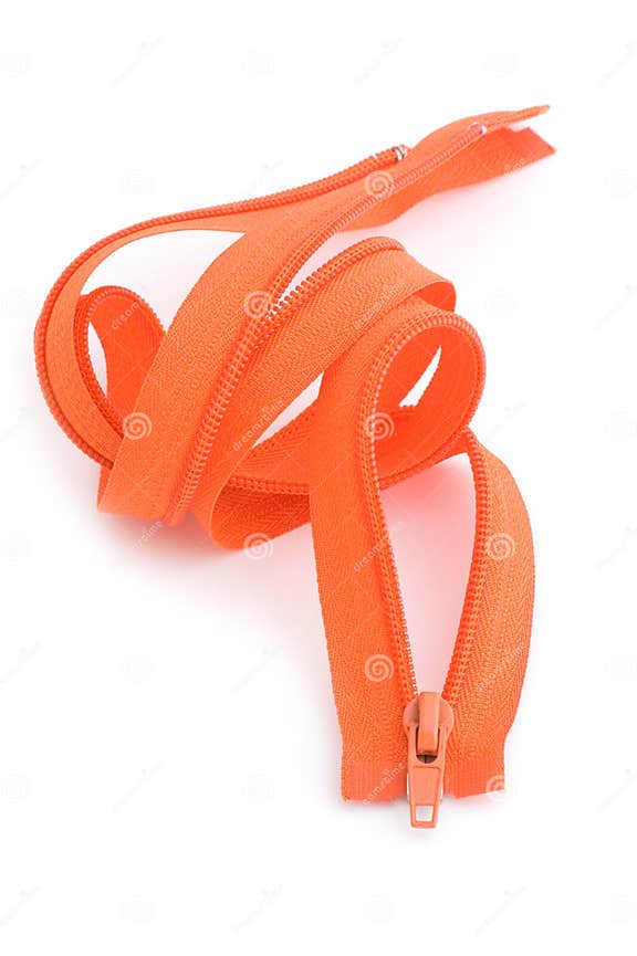 Orange zipper stock image. Image of metal, open, material - 18435185