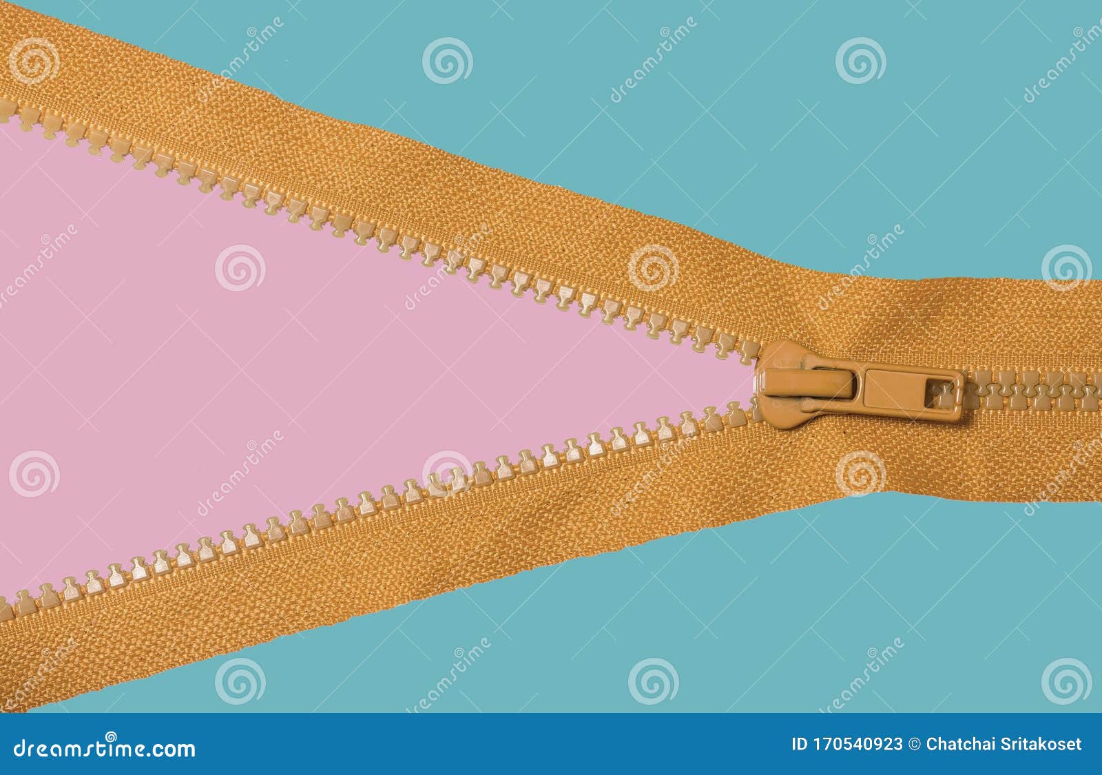 Orange Zipper on Pink and Blue Background Stock Image - Image of ...