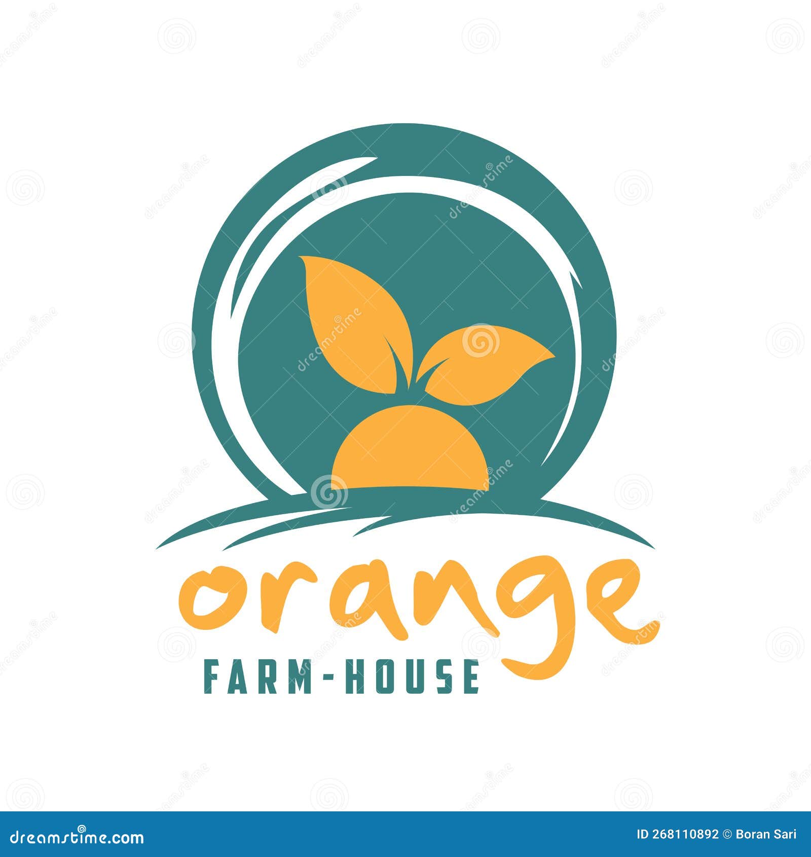Orange Farm House Brand, Symbol, Design, Graphic, Minimalist.logo Stock ...