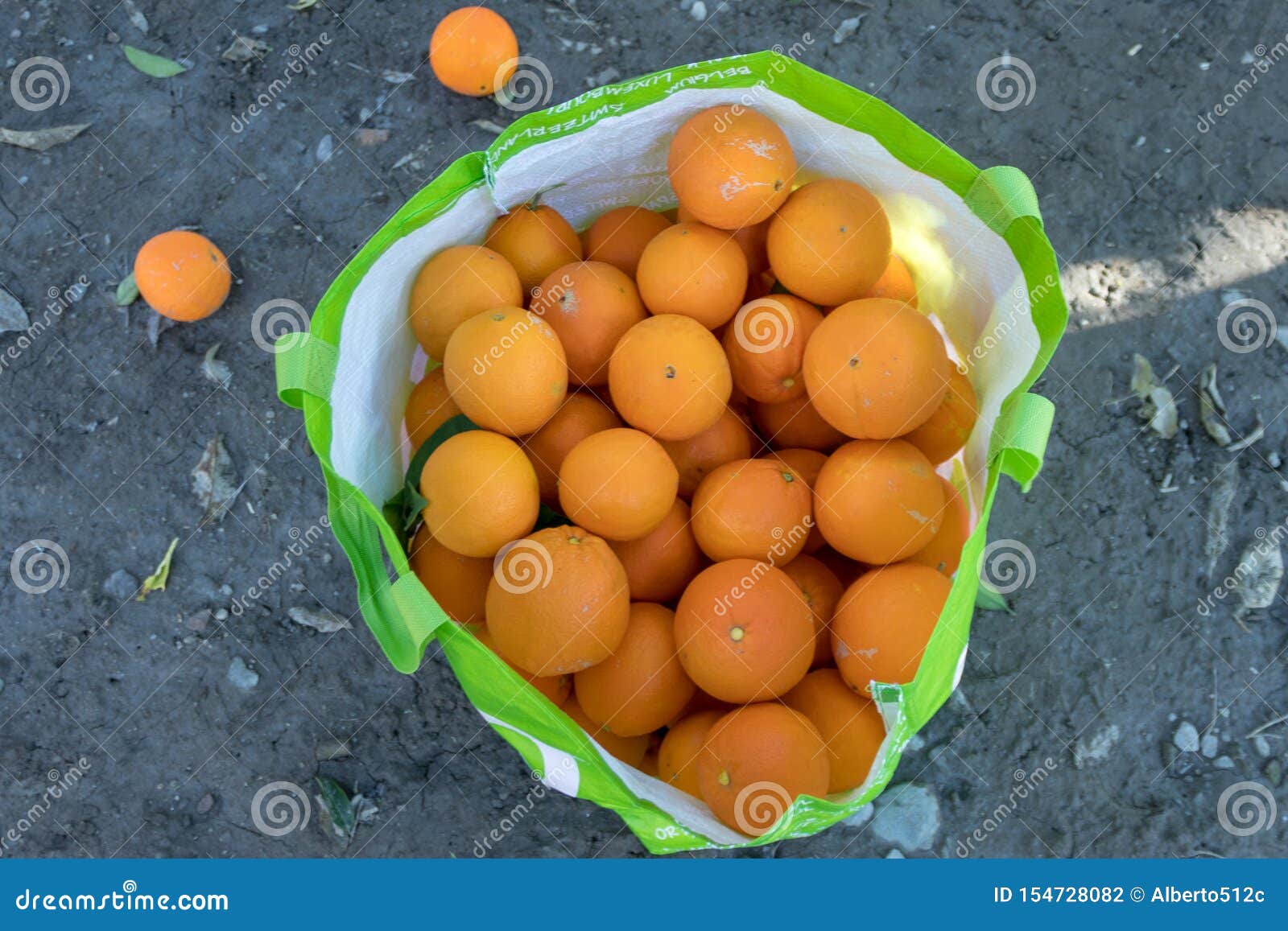 Oranges in a bag stock photo. Image of color, scene - 154728082