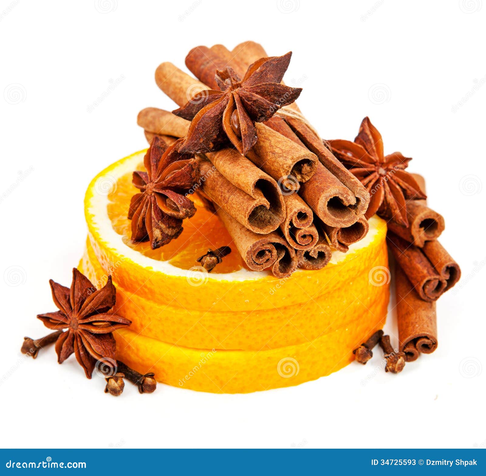 Oranges and Cinnamon Isolated on White Stock Image - Image of gourmet ...