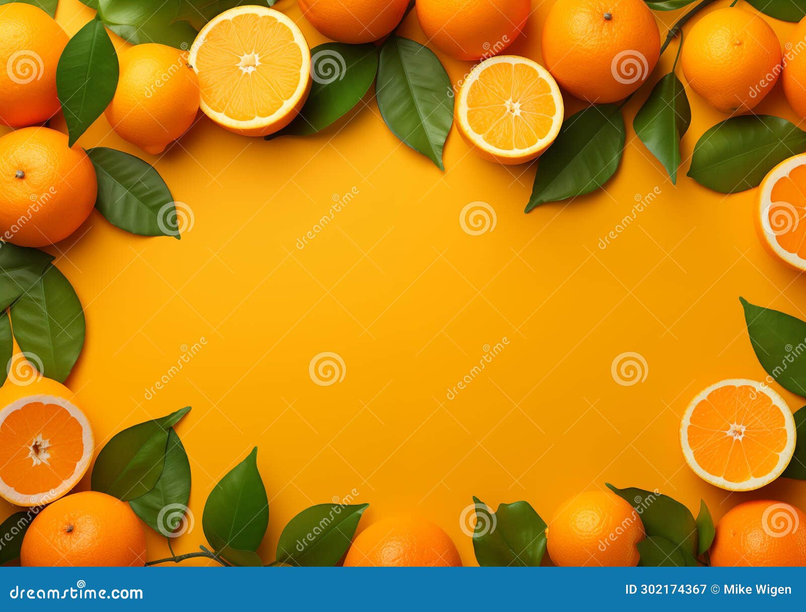 Oranges - Decorative Border with Center Copy Space Stock Illustration ...