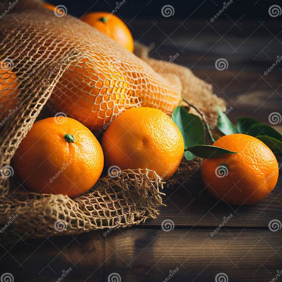 Oranges Falling from the Sack on the Floor Stock Illustration ...