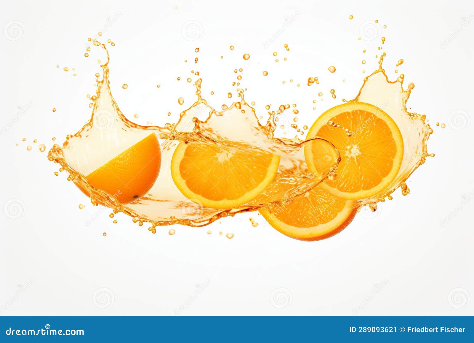 Oranges Falling with a Splash of Orange Juice. Stock Image - Image of ...
