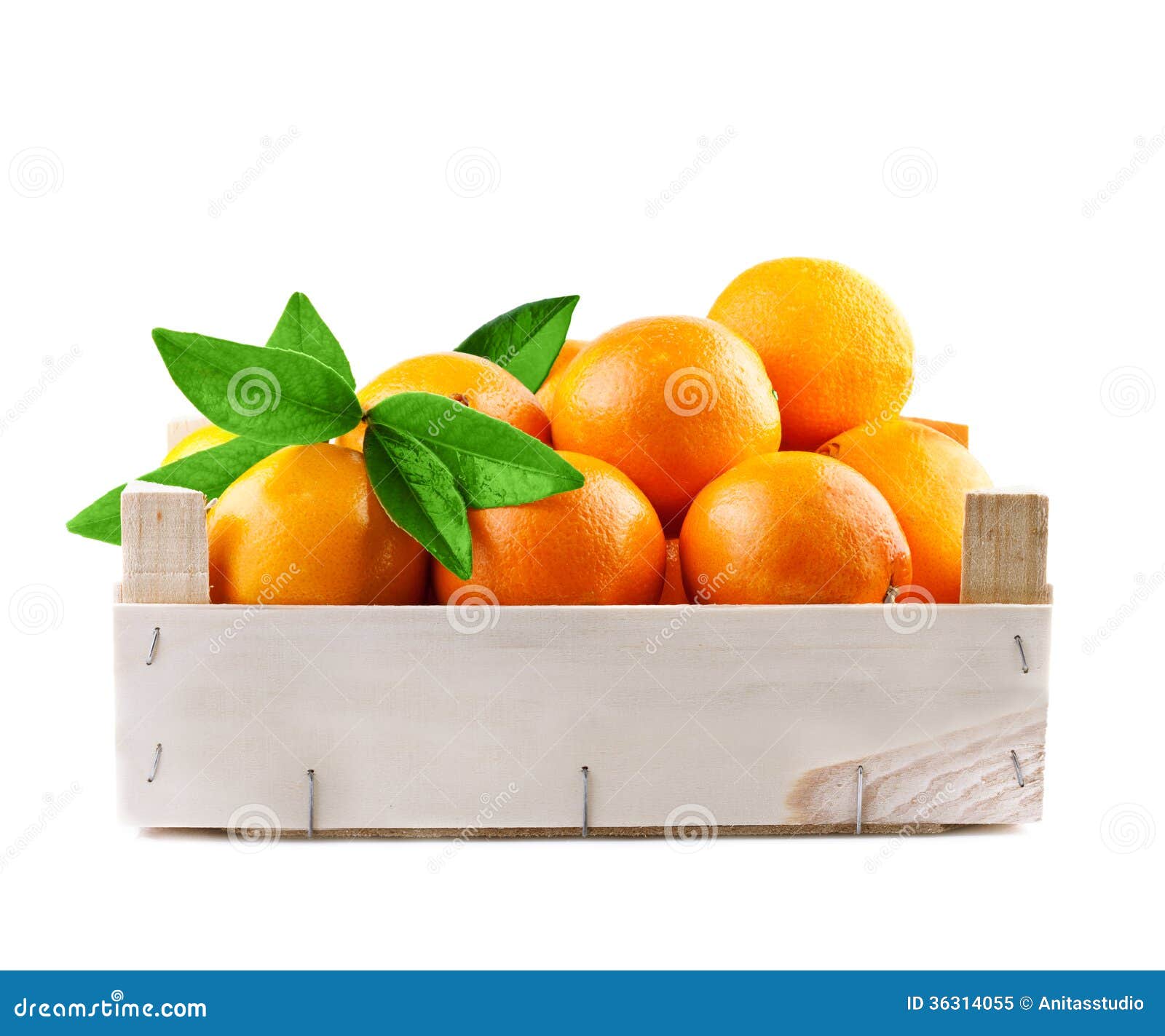 Oranges In Wooden Box. Cartoon Vector | CartoonDealer.com #73333355