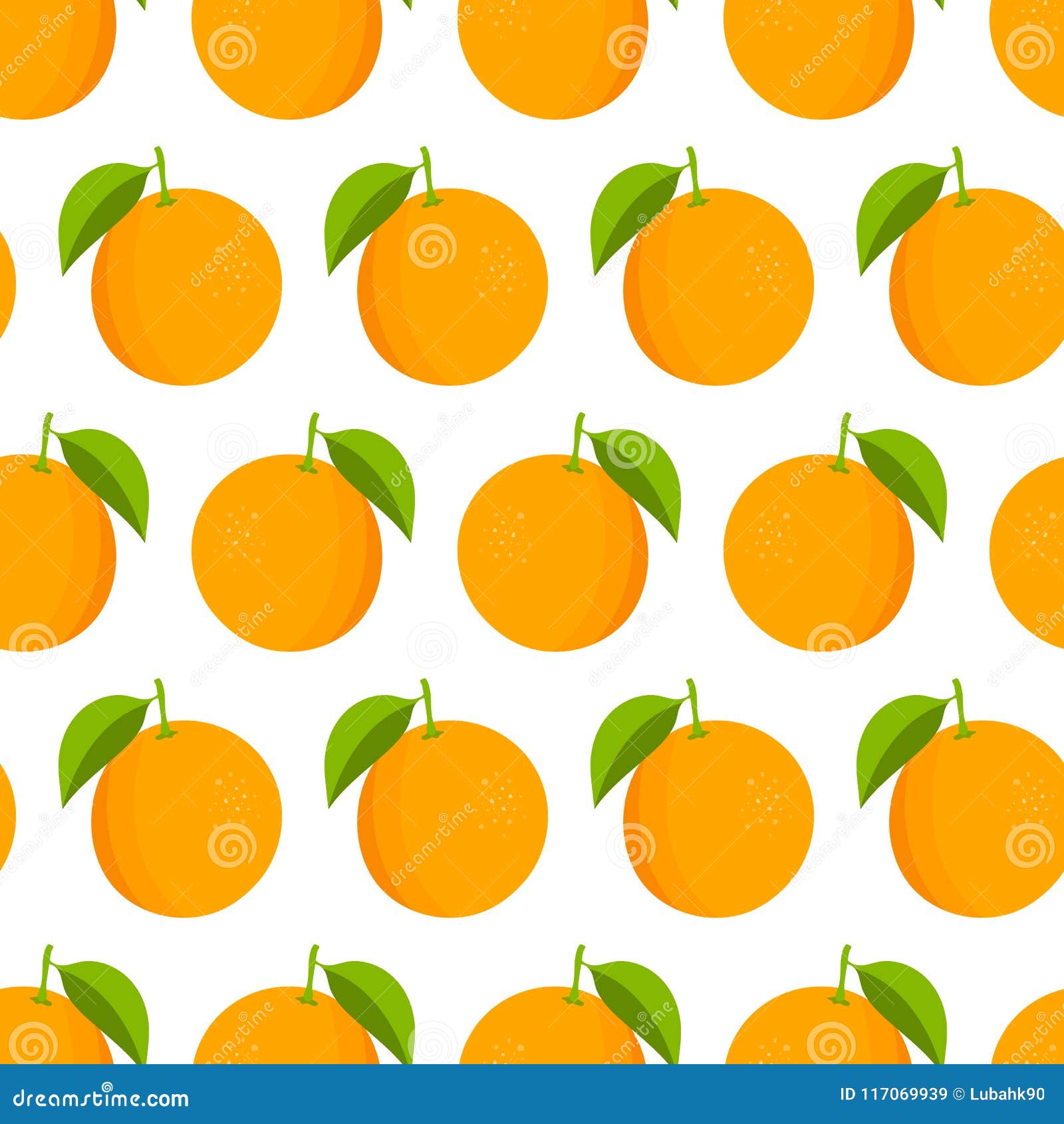 Oranges Pattern. Fresh Oranges on White Background Stock Vector ...