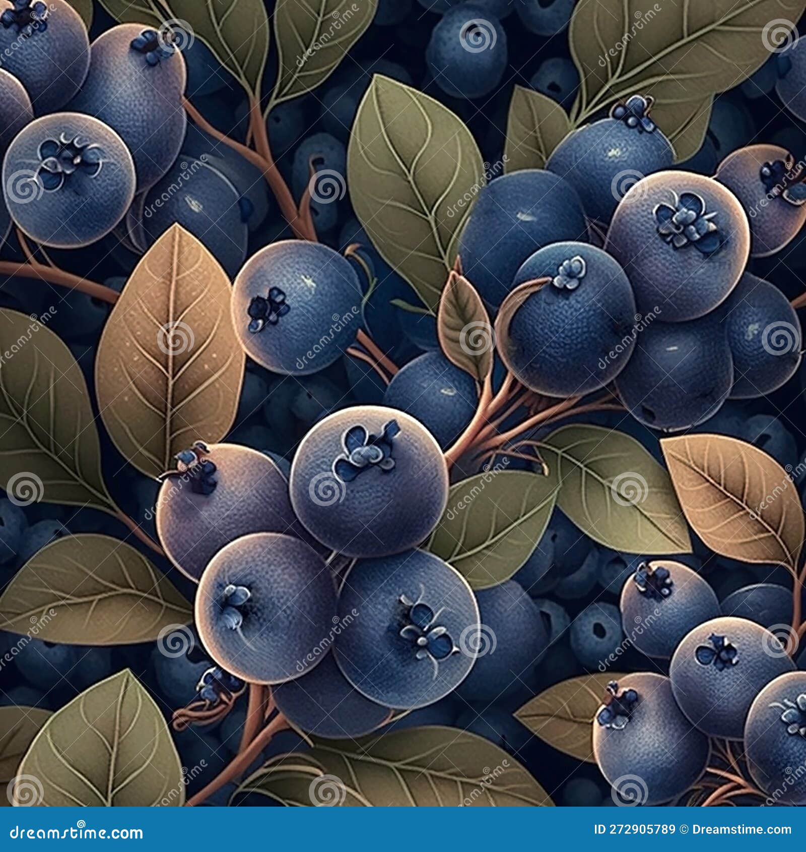 Oranges Pattern Realistic Blueberry Stock Illustration - Illustration ...