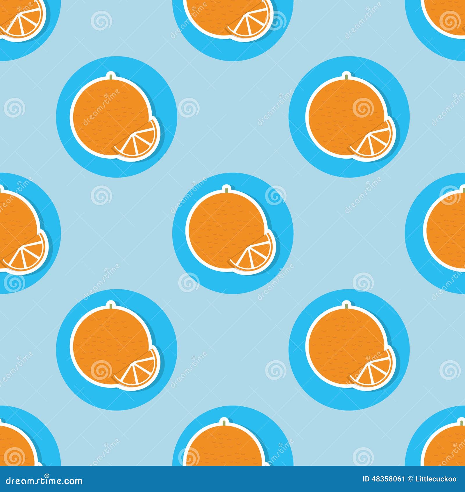 Oranges Pattern. Seamless Texture with Ripe Oranges Stock Vector ...