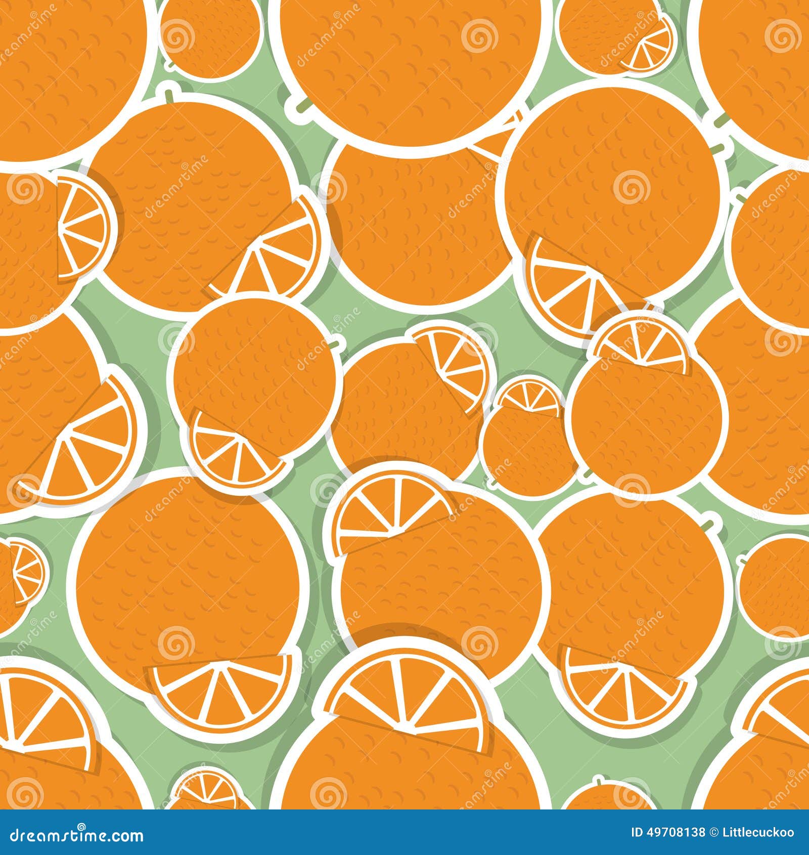 Oranges Pattern. Seamless Texture with Ripe Oranges Stock Vector ...