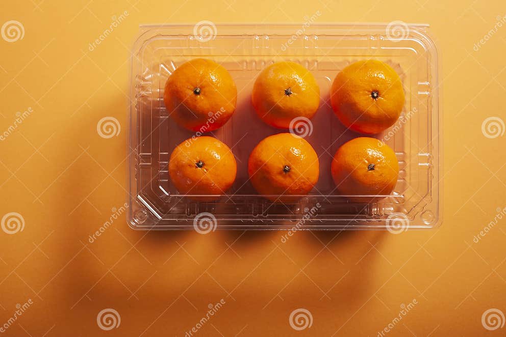 Oranges in a Plastic Container Stock Photo - Image of healthy, fruit ...