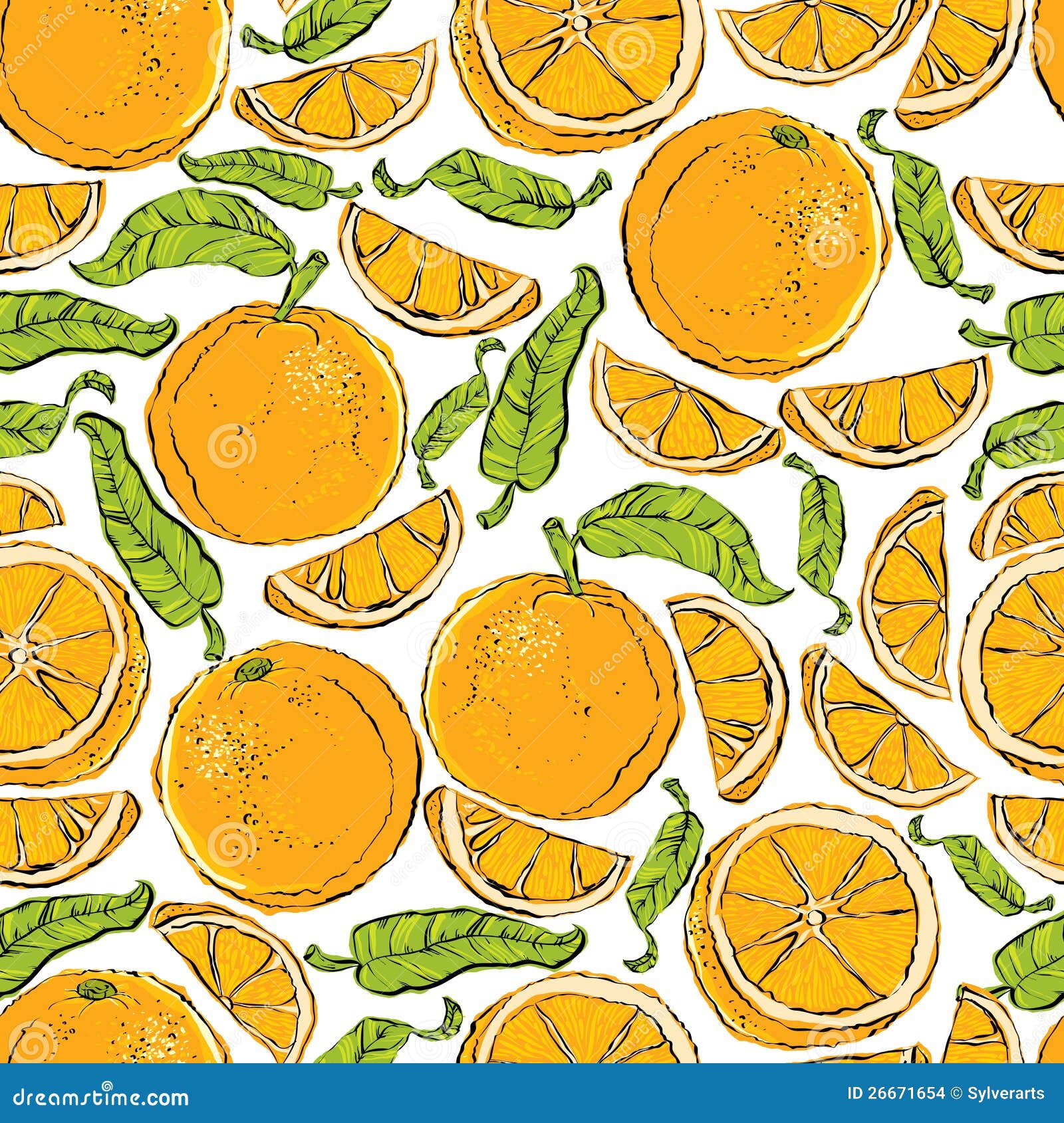 Oranges seamless pattern. stock vector. Illustration of natural - 26671654