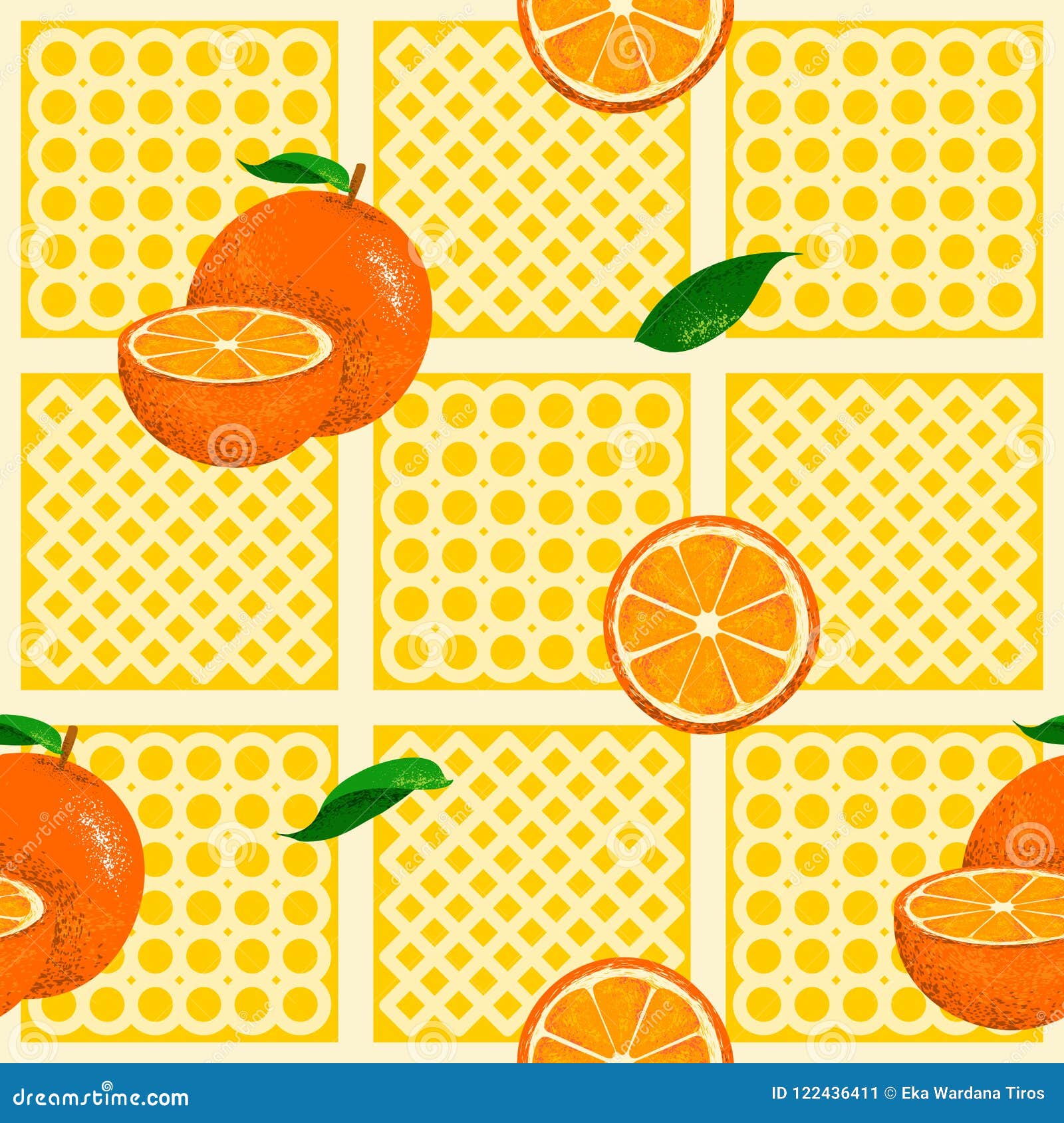 Oranges Seamless Pattern with Hand Drawn Style Illustration Stock ...
