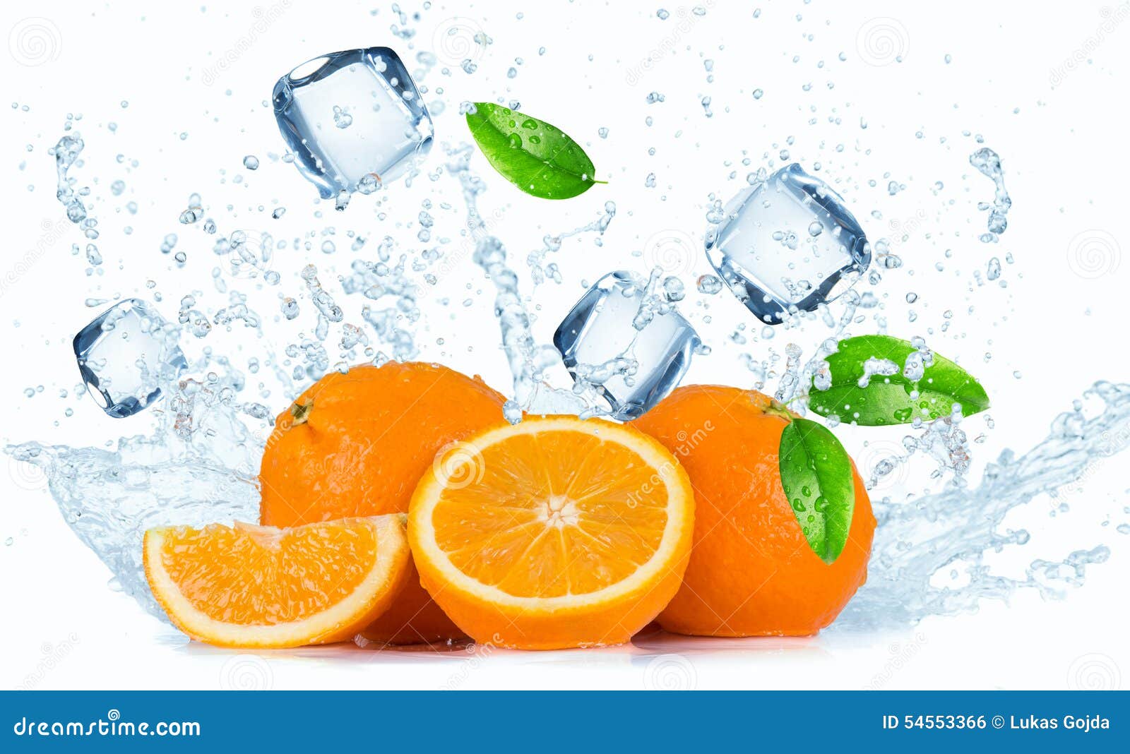 Oranges with water splash stock photo. Image of healthy - 54553366