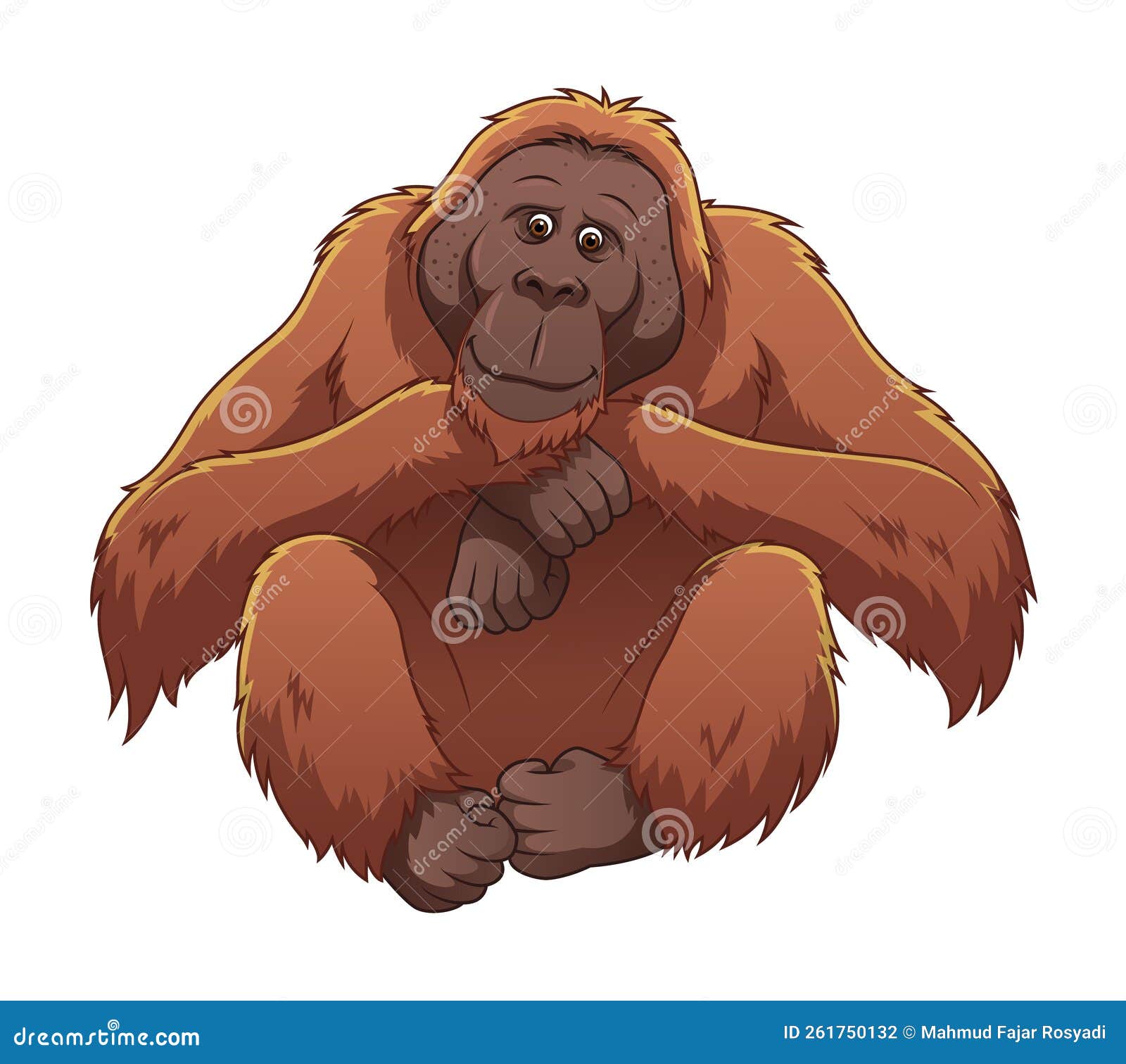 Orangutan Cartoon Animal Illustration Color Stock Illustration ...