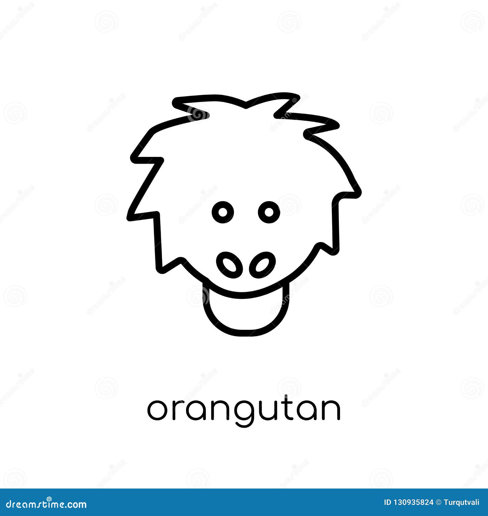 Orangutan Icon. Trendy Modern Flat Linear Vector Orangutan Icon Stock ...