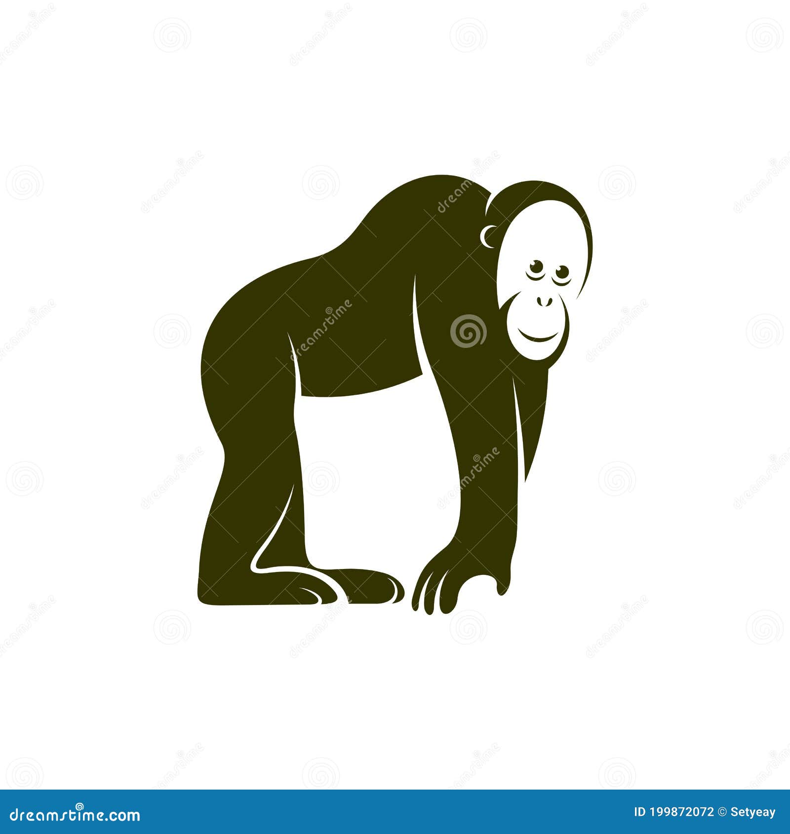 Orangutan Logo Design Vector Template, Illustration Design Orangutan ...