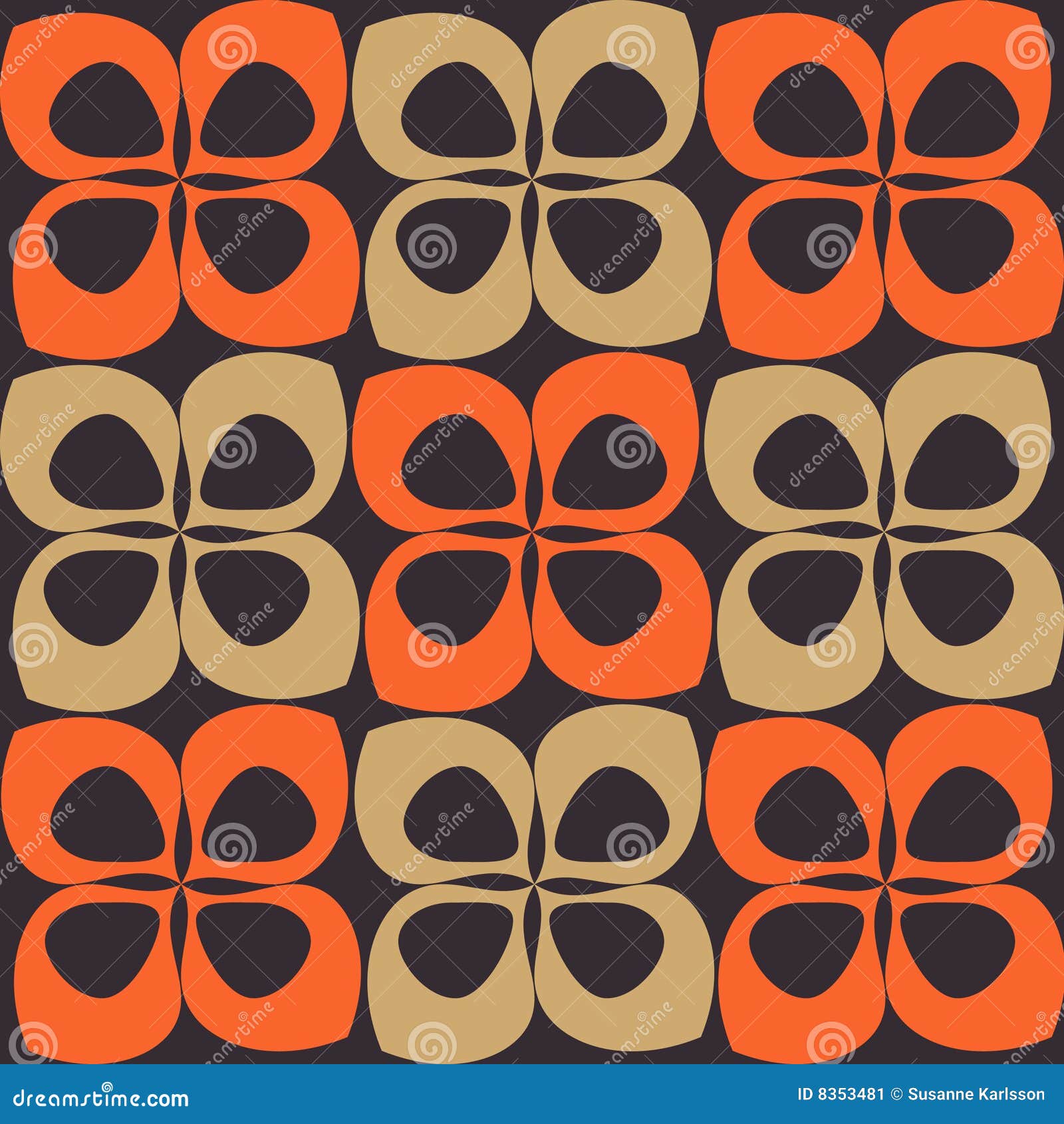 Oranje En Bruin Retro Patroon Vector Illustratie - Illustration of ...