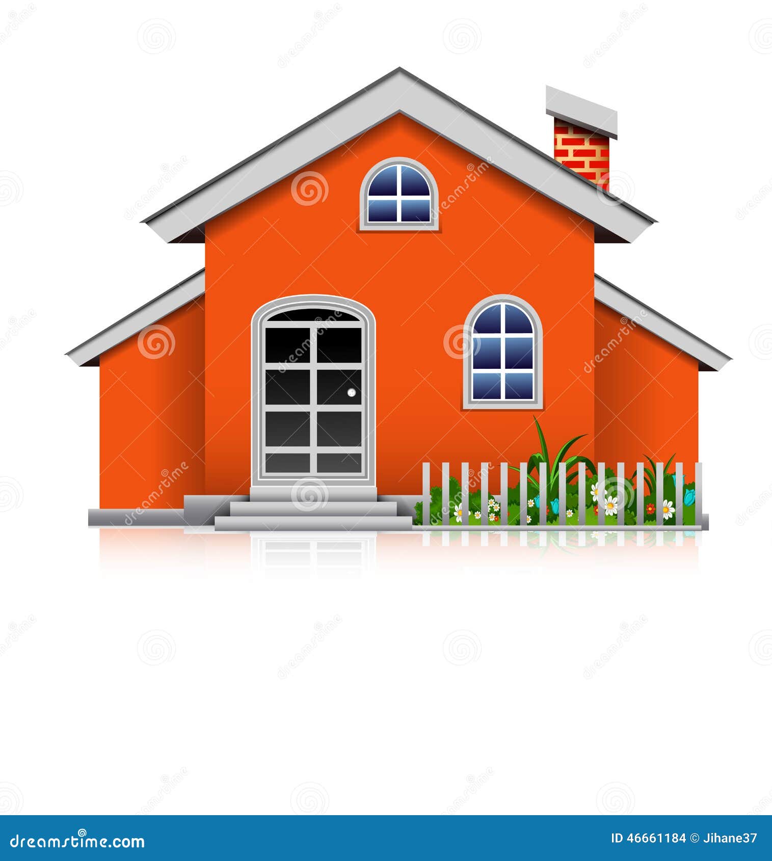 Oranje huis stock illustratie. Illustration of enkelvoudig - 46661184