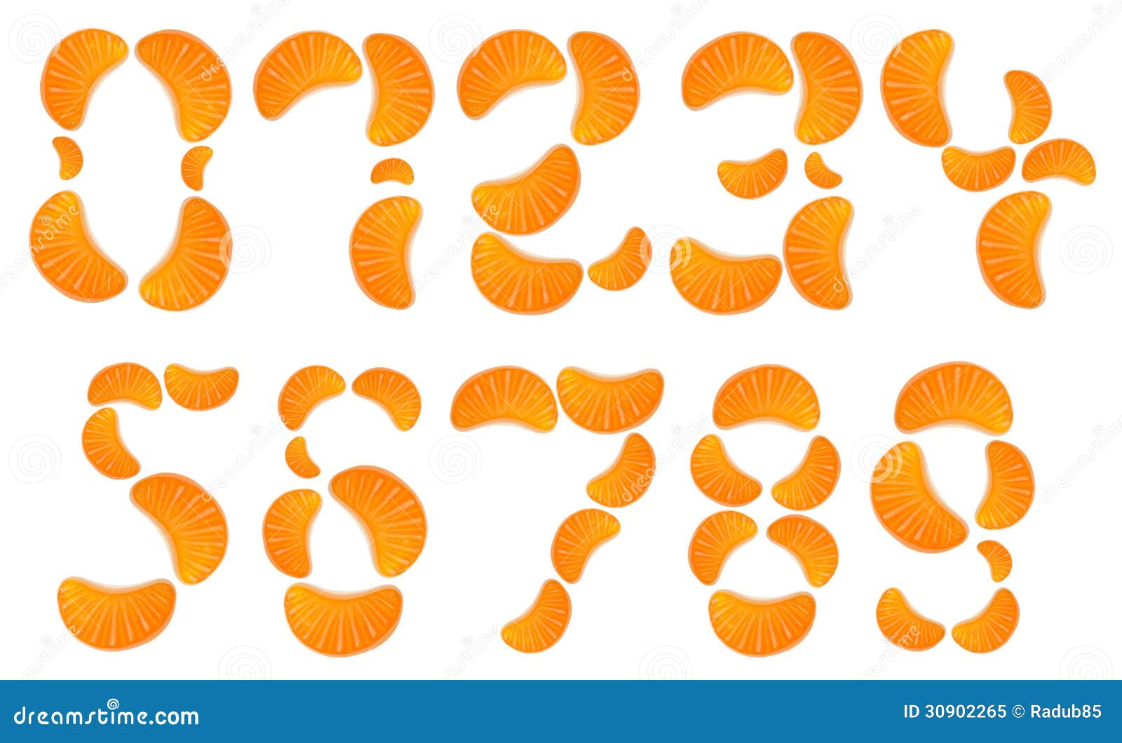 Oranje Jelly Numbers stock afbeelding. Image of aantallen - 30902265