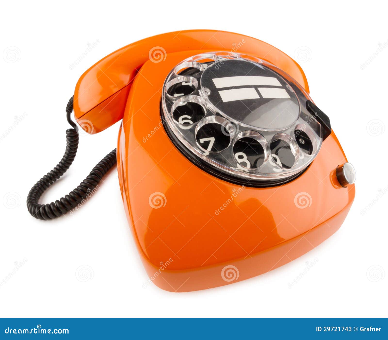 Oranje retro telefoon stock afbeelding. Image of ring - 29721743