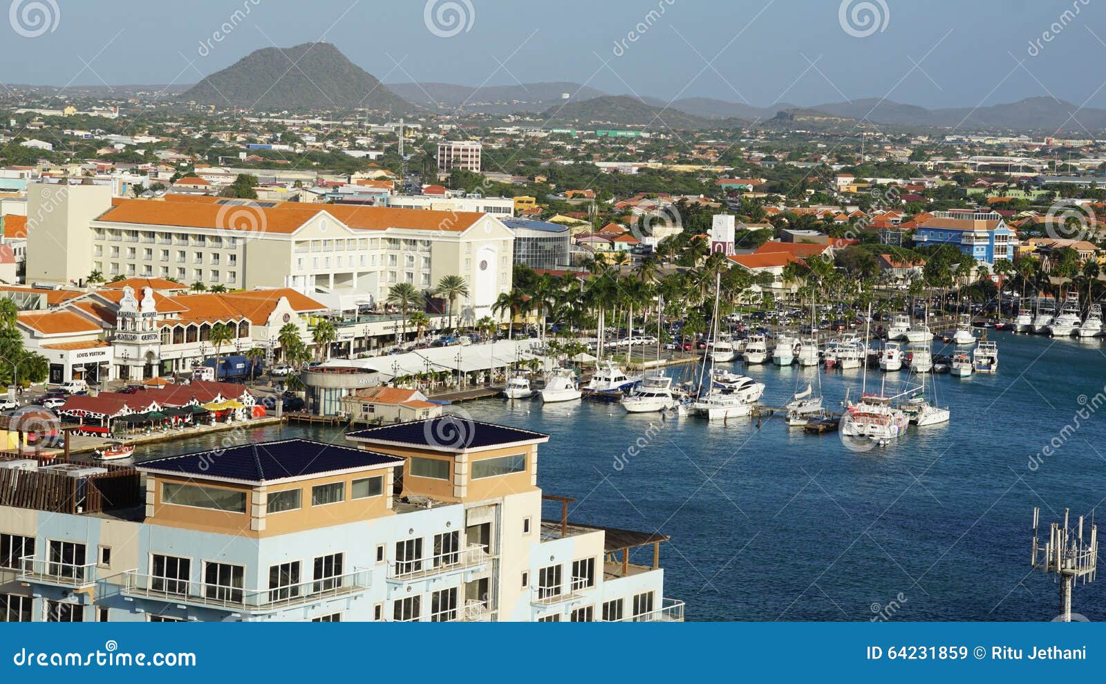 Oranjestad in Aruba editorial stock image. Image of colorful - 64231859